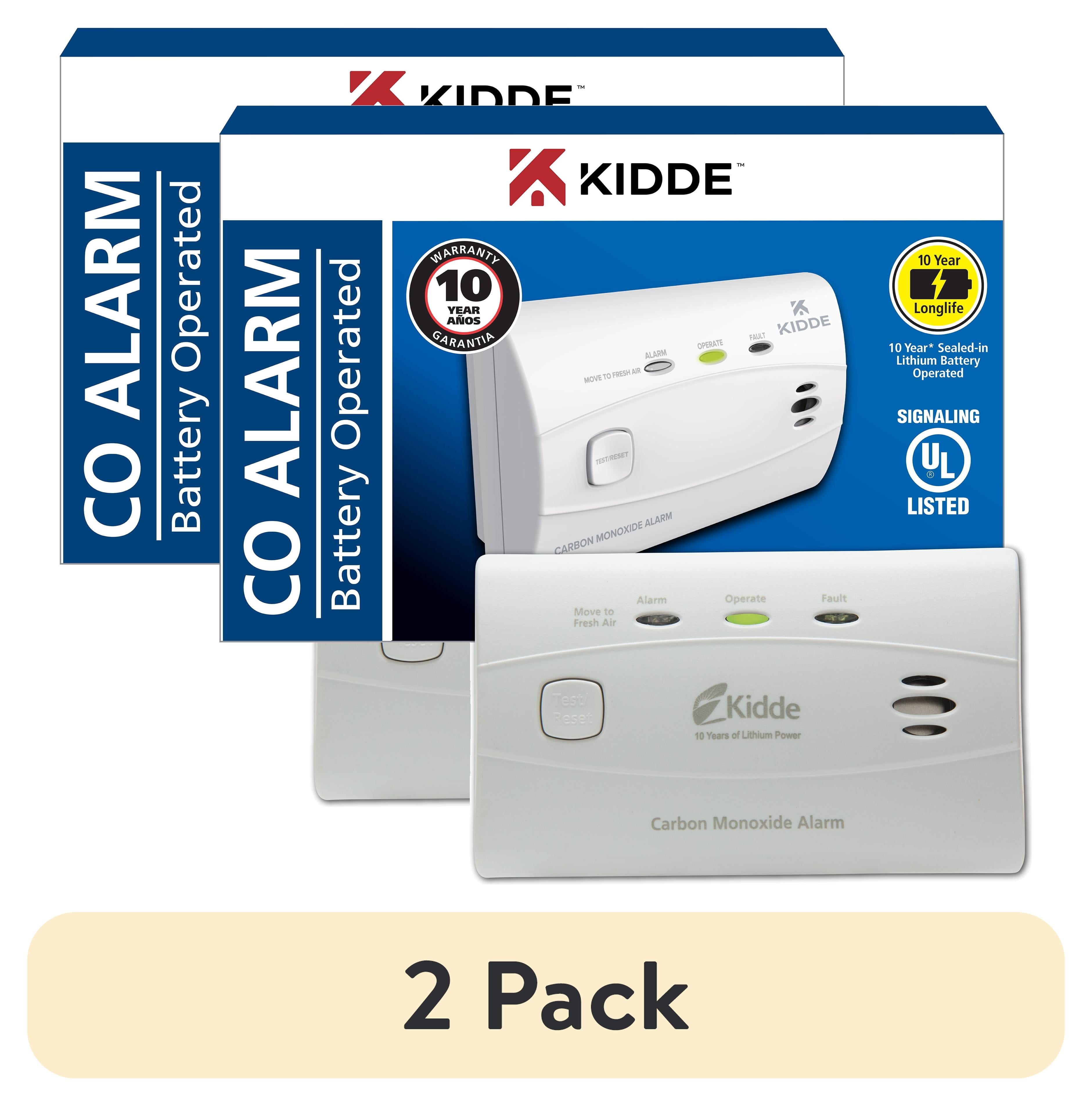 (2 pack) Kidde Battery-Powered Electrochemical Carbon Monoxide Detector ...