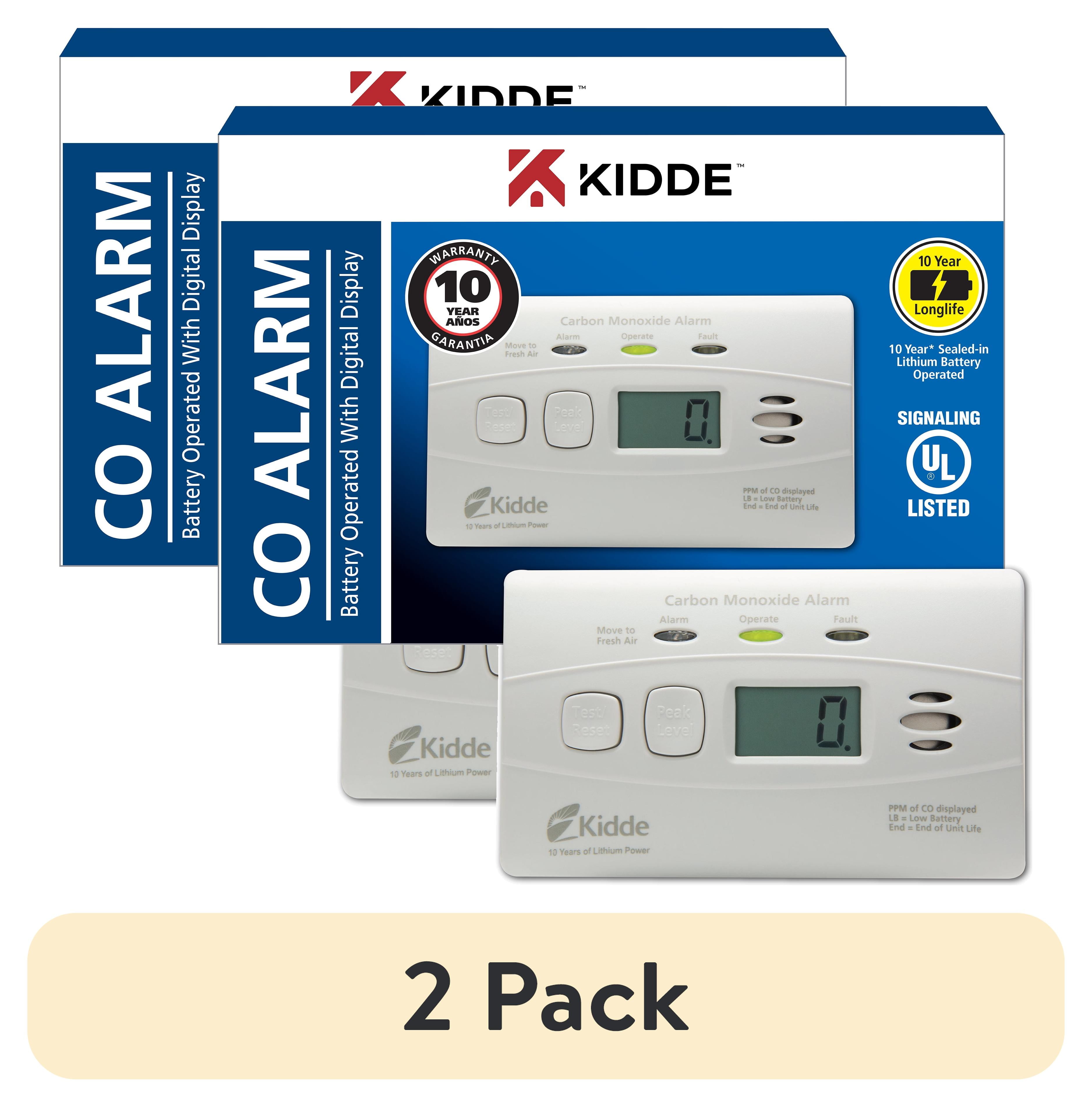 (2 pack) Kidde C3010D Carbon Monoxide Detector with Digital Display and 10-Year Worry-Free ...