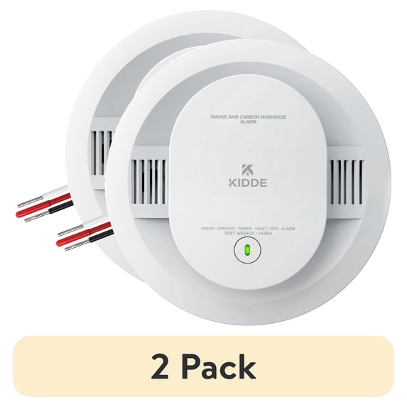 (2 pack) Kidde Hardwired Combination Smoke & Carbon Monoxide Detector ...