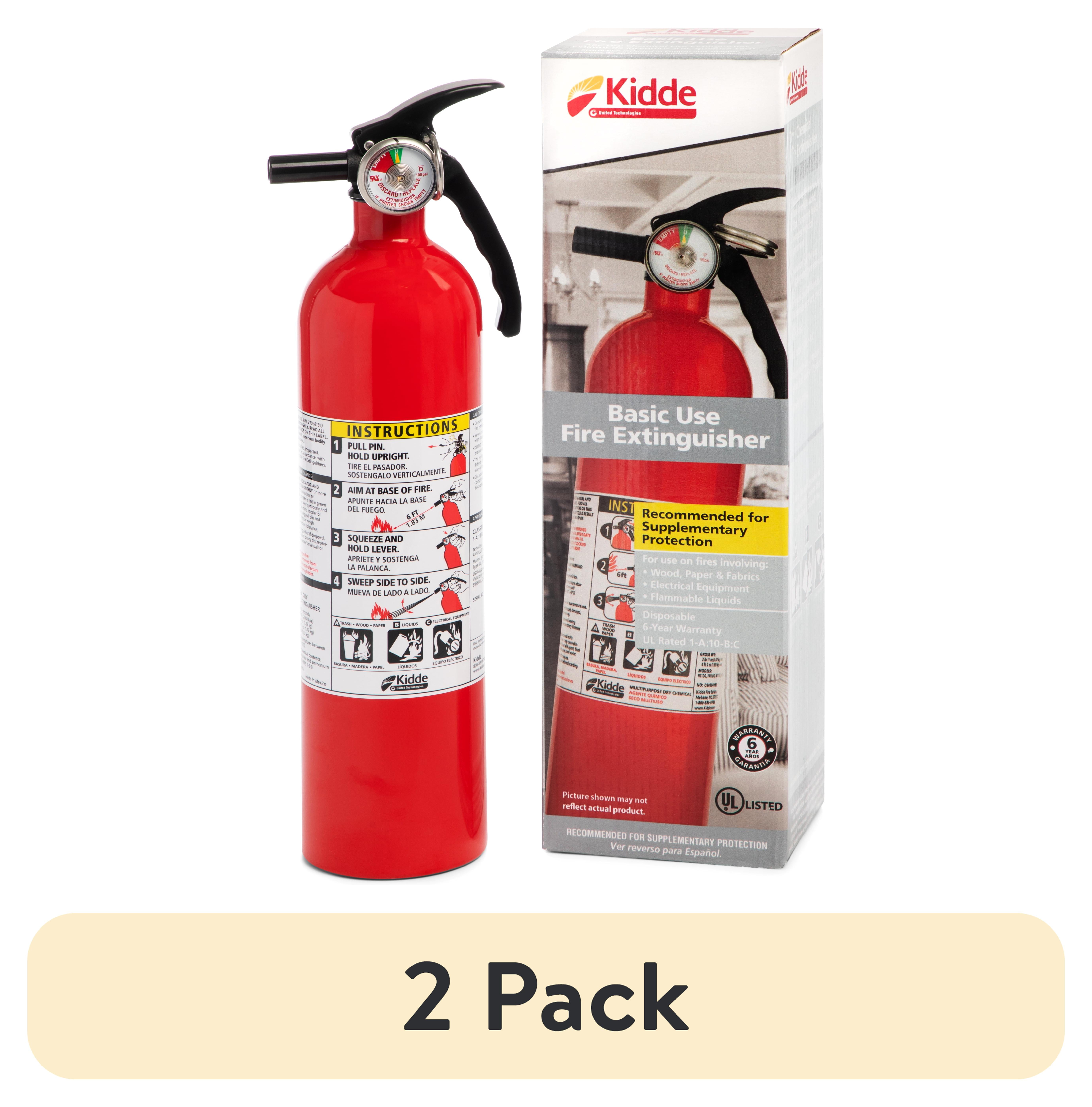 (2 pack) Kidde Basic Fire Extinguisher for Home, Residential 1A10BC ...