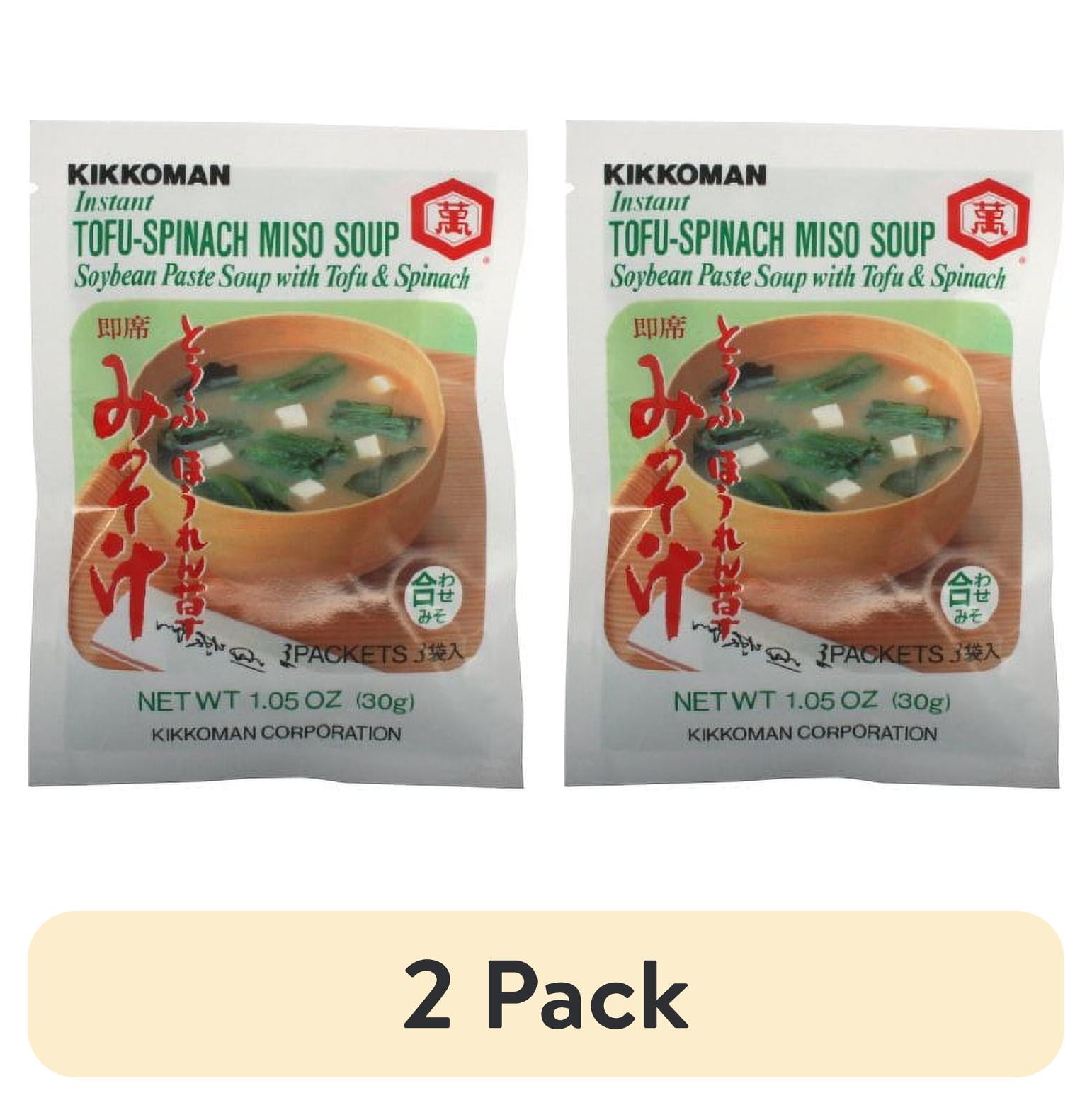 (2 pack) Kikkoman Instant Tofu-Spinach Miso Soup Mix, 1.05 oz - Walmart.com