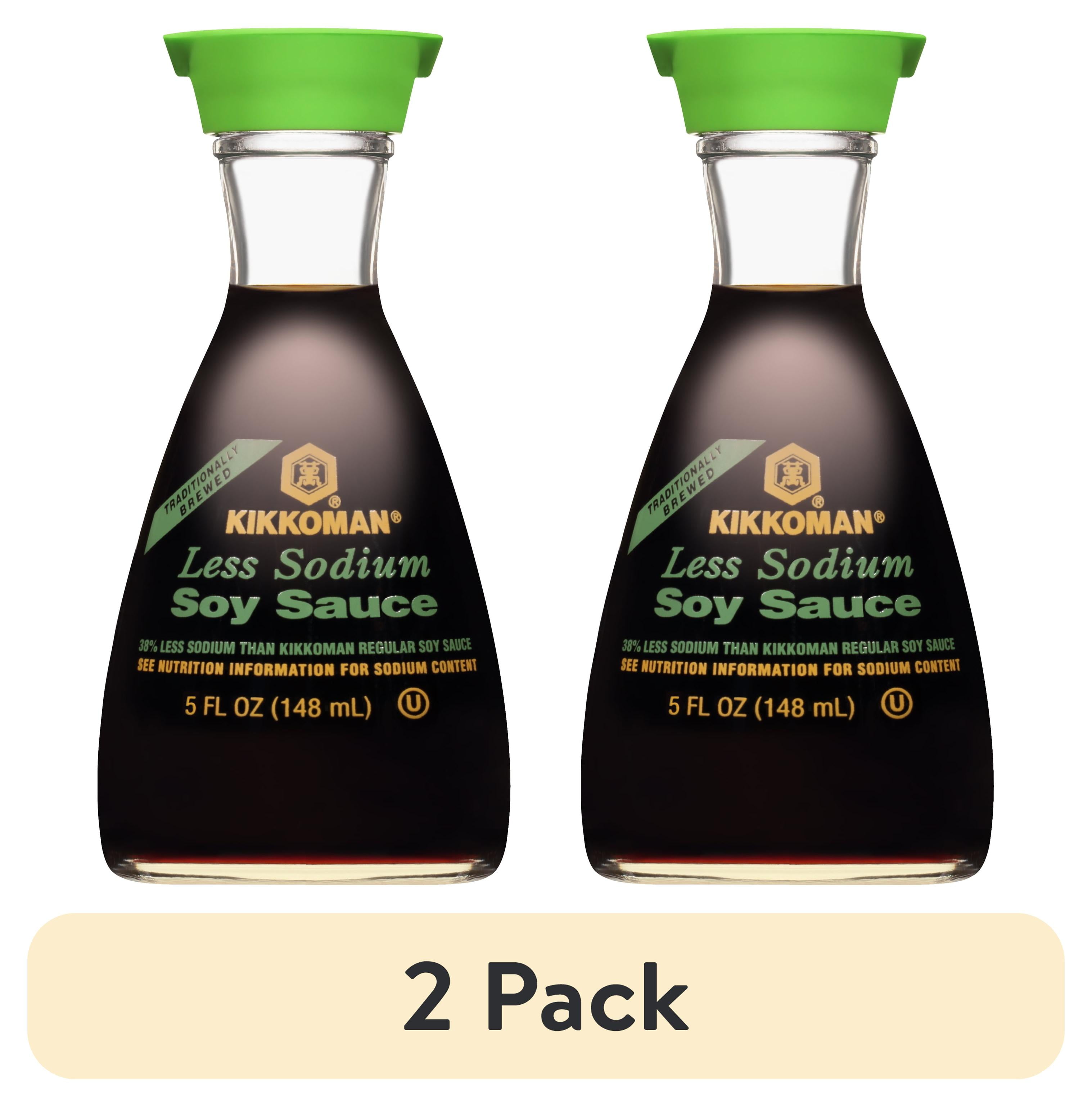 (2 pack) Kikkoman Soy Sauce, Less Sodium, 5 fl oz Bottle - Walmart.com