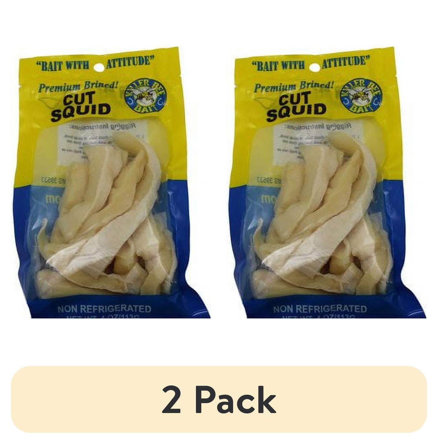 (2 pack) Killer Bee Brined Cut Squid 4 oz – Natural Fishing Bait for ...
