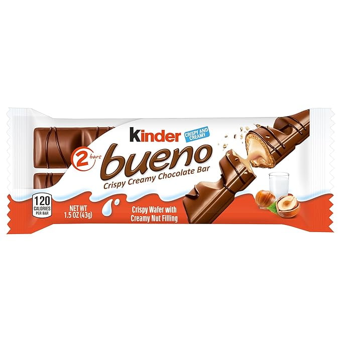 (2 pack) Kinder Bueno Milk Chocolate and Hazelnut Cream, 2 Individually ...