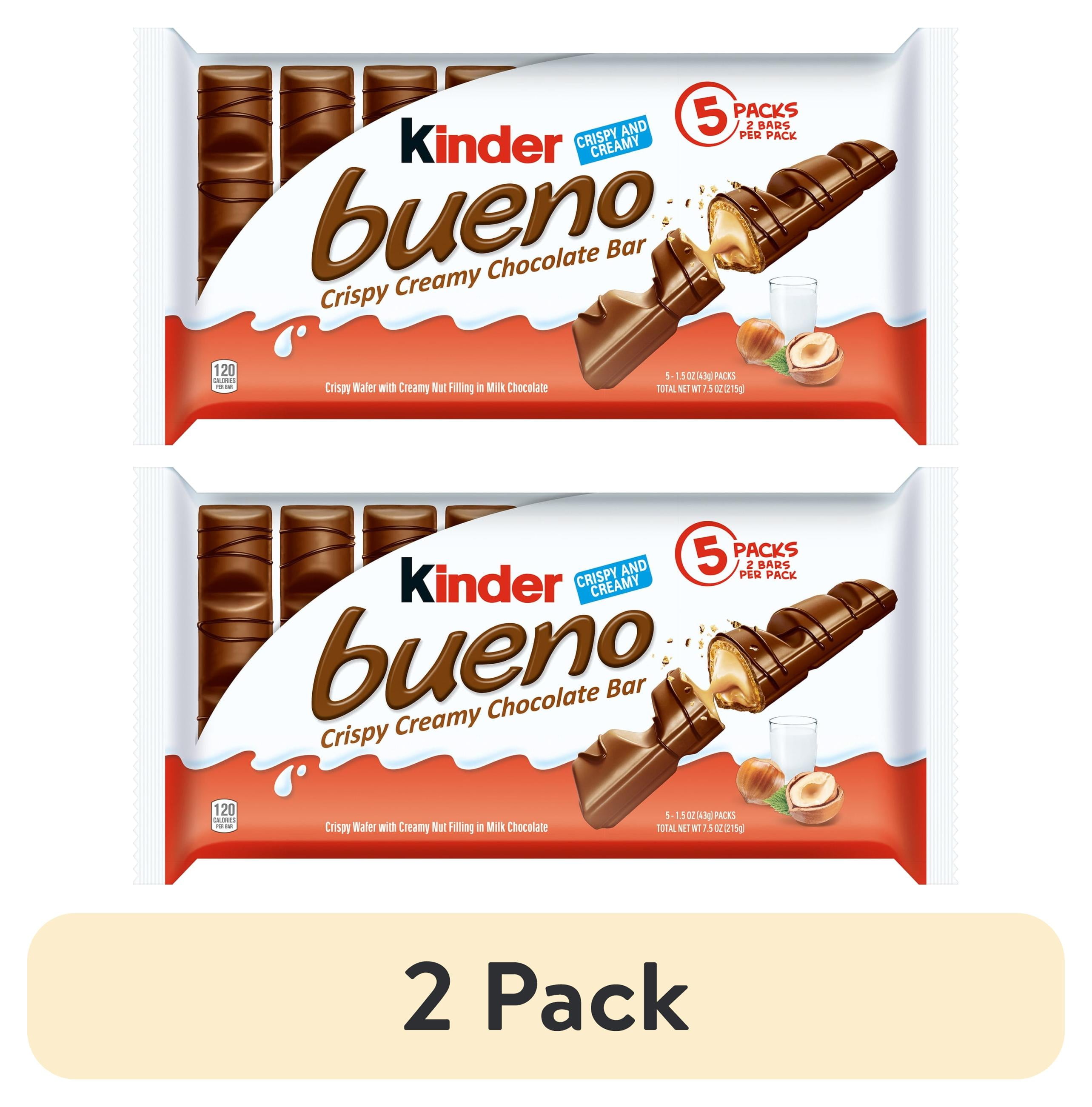 (2 pack) Kinder Bueno Milk Chocolate and Hazelnut Cream, 5 Pack, 2 ...