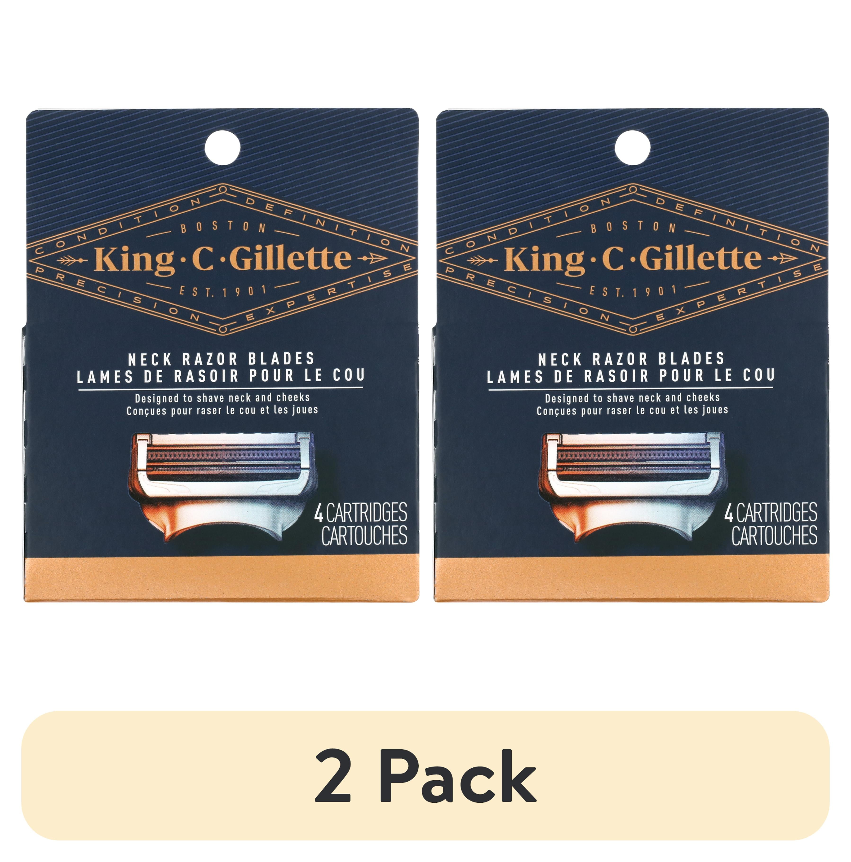 (2 pack) King C. Gillette Neck Razor Blades, 4 Count - Walmart.com