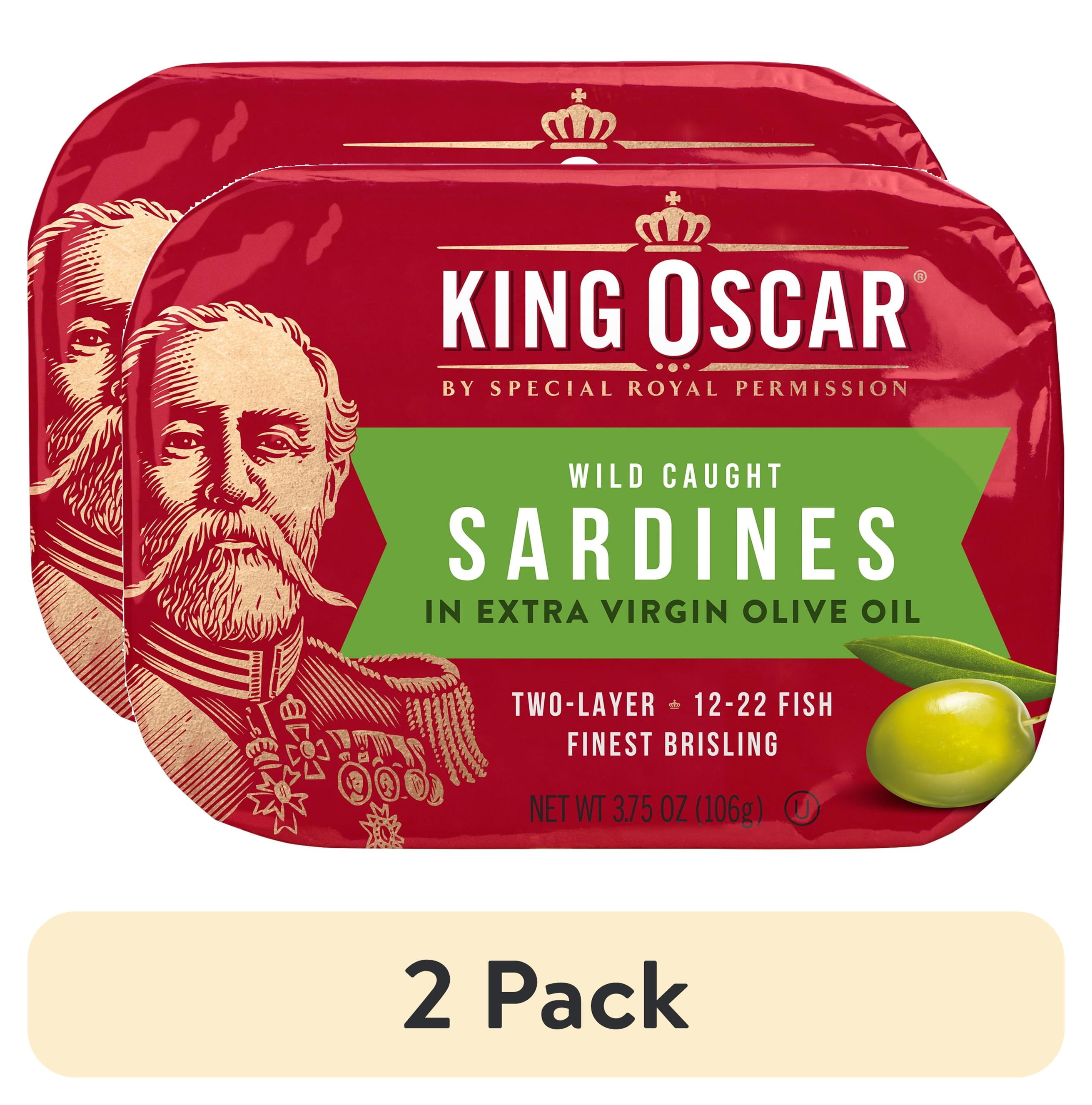 (2 pack) King Oscar Wild Caught Sardines in Extra Virgin Olive Oil 3.75 ...