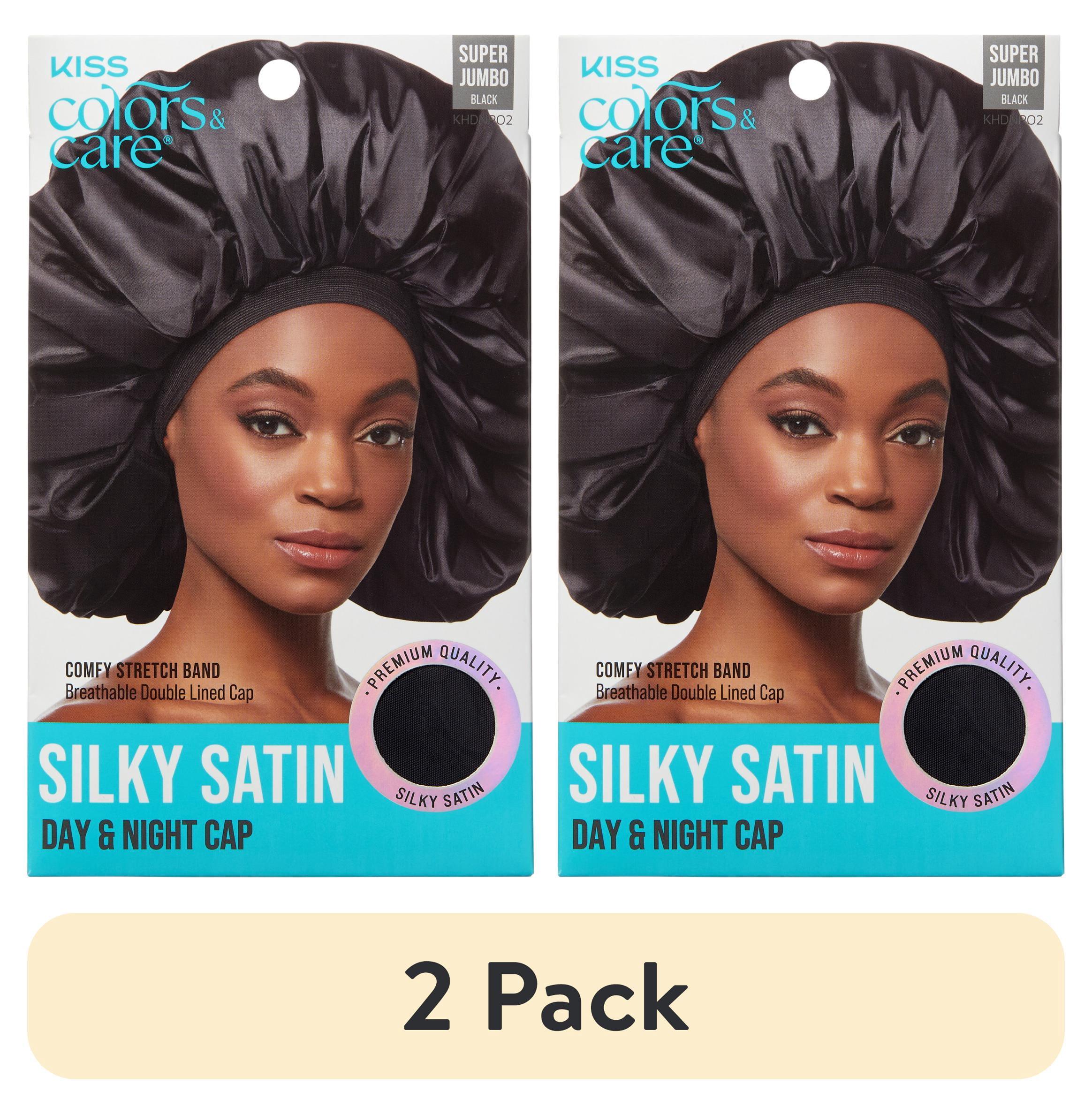 (2 pack) KISS Colors & Care Silky Satin Day & Night Bonnet Cap, Super ...