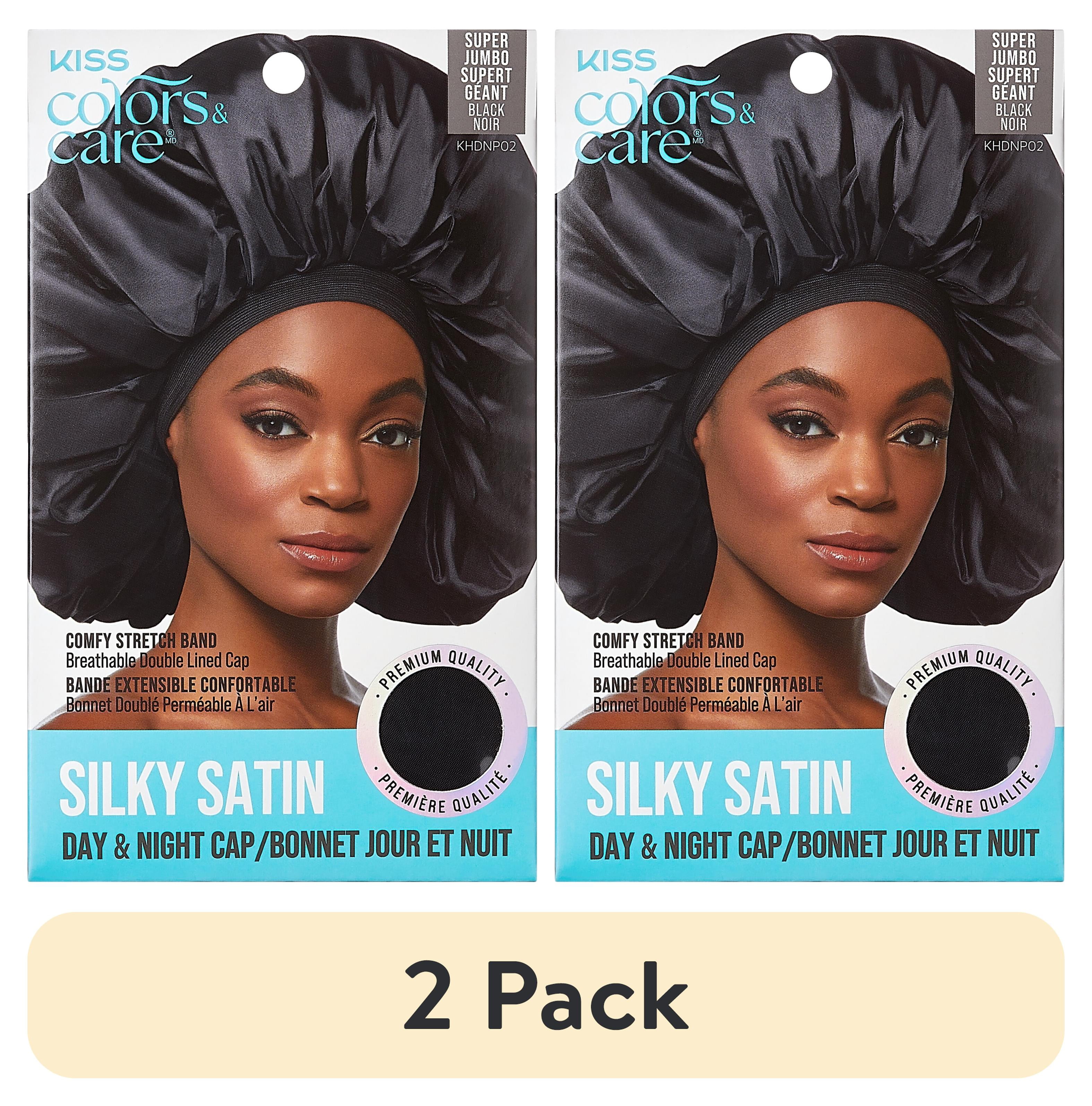 (2 pack) Kiss Colors & Care Silky Satin Day & Night Hair Bonnet Cap ...