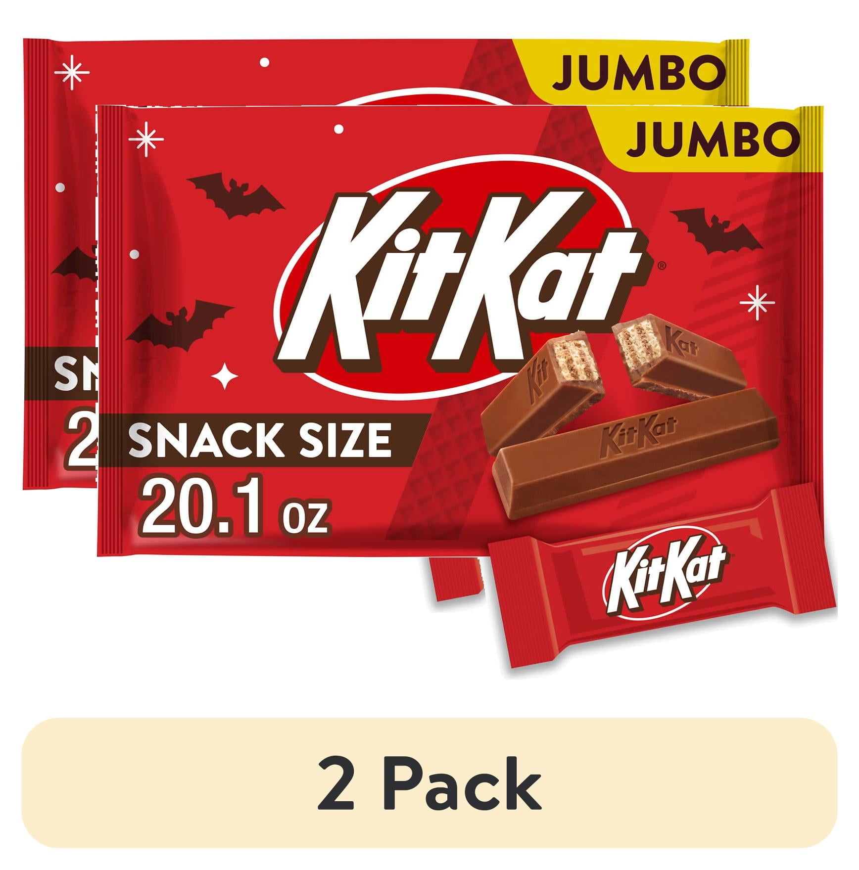 (2 pack) Kit Kat Milk Chocolate Wafer Snack Size Halloween Candy, Jumbo ...