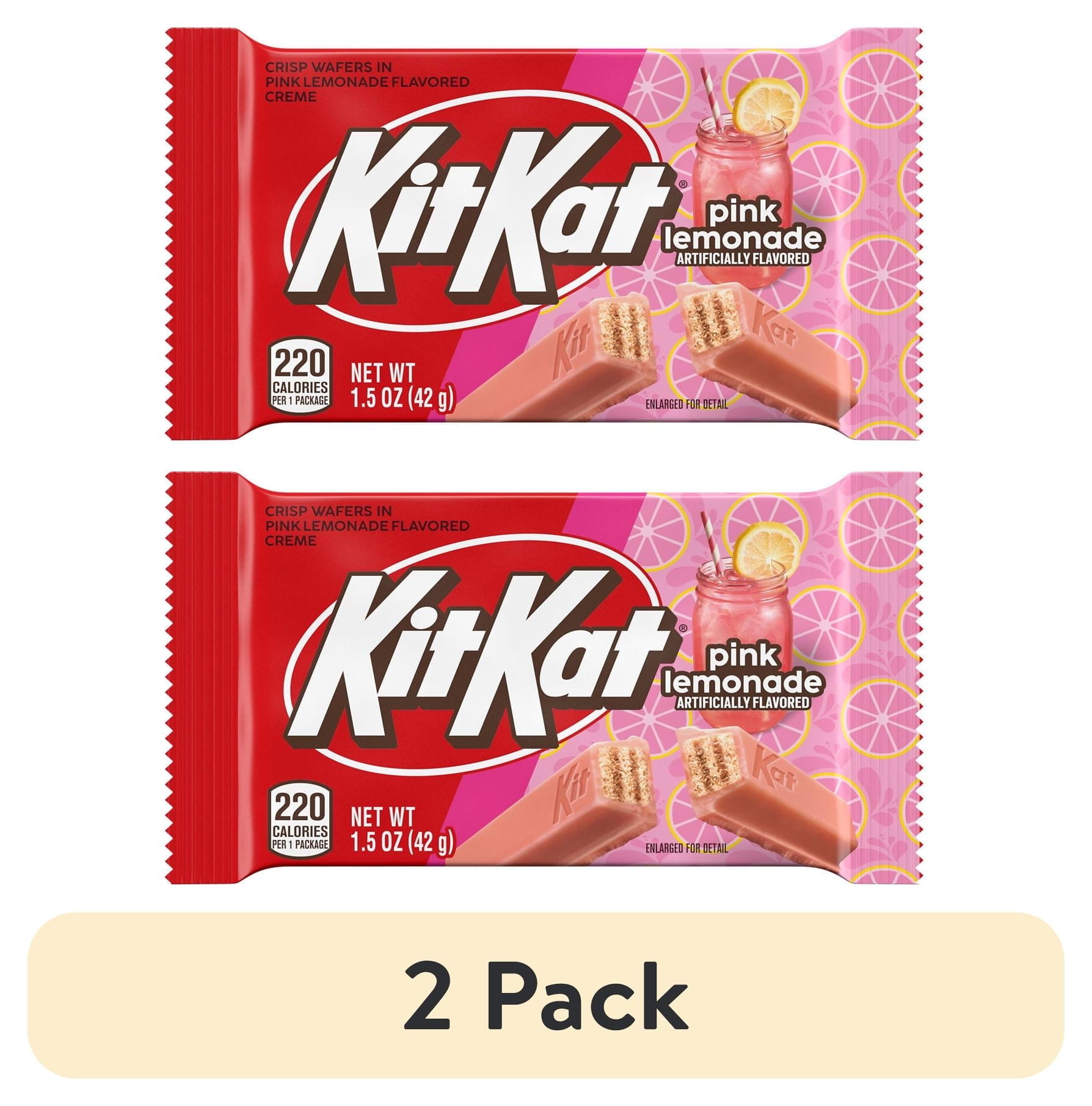 (2 pack) Kit Kat Pink Lemonade Flavored Wafer Candy, Bar 1.5 oz ...