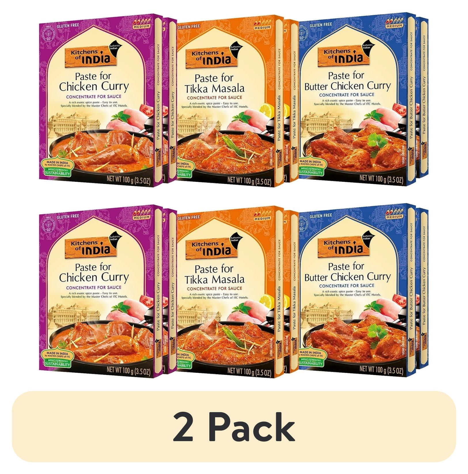 (2 pack) Kitchens of India Curry Paste Combo - Butter Chicken Curry ...