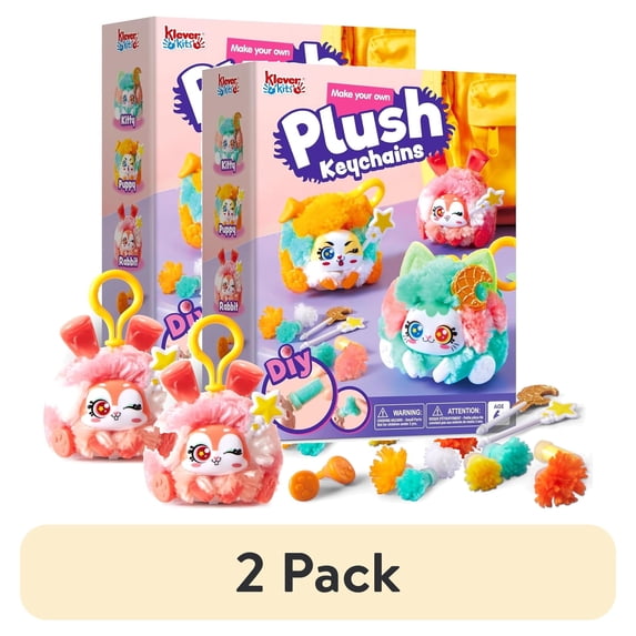 (2 pack) Joyfy Plush Craft Kit DIY Keychain Making Craft for Kids 3 ...