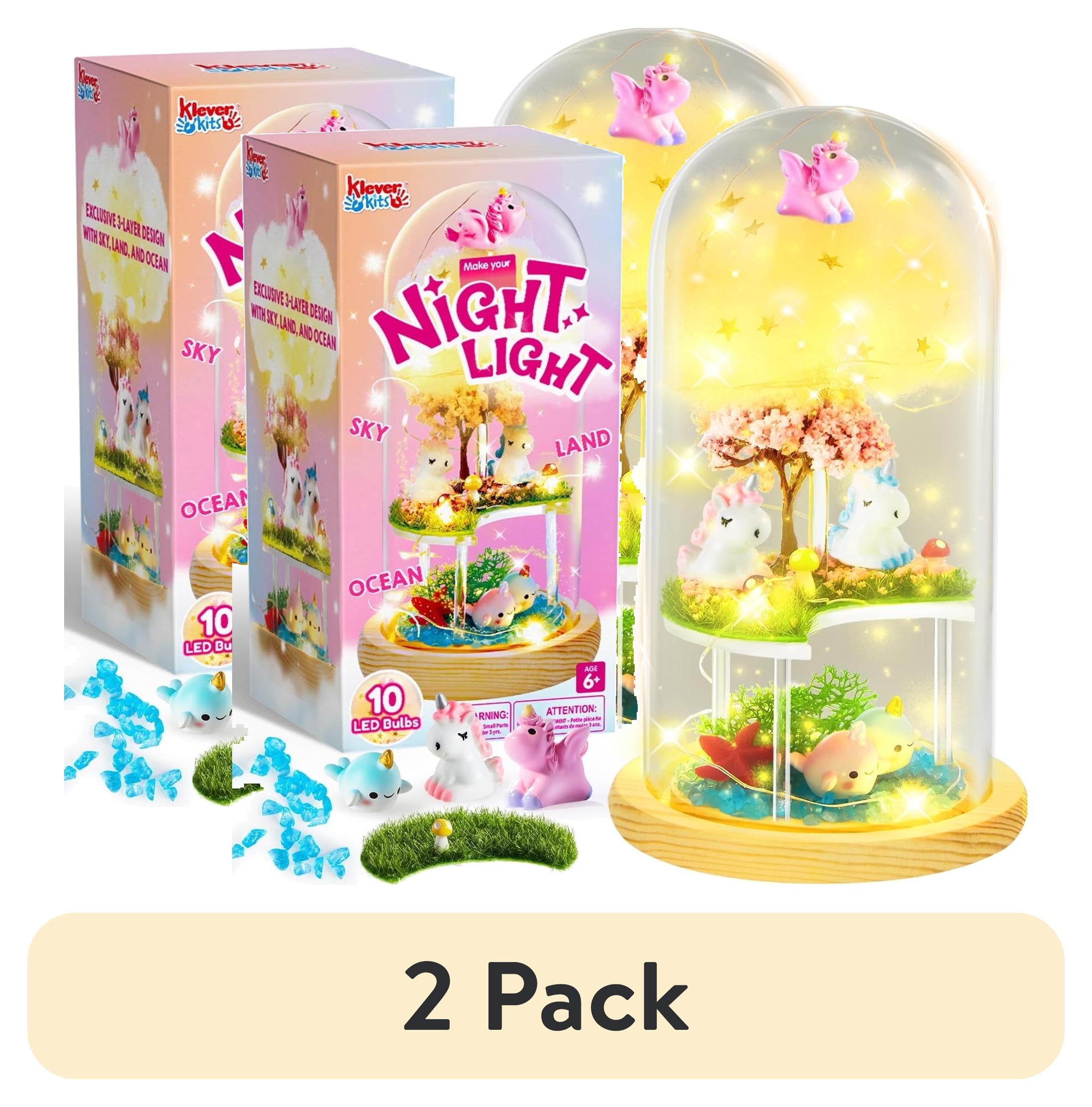(2 pack) Klever Kits Unicorns Terrarium Kit for Kids, Make Your Own ...