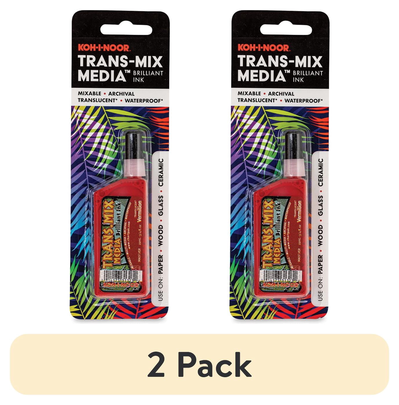 (2 pack) Koh-I-Noor Trans-Mix Media Brilliant Ink - 3/4 oz, Vermilion ...