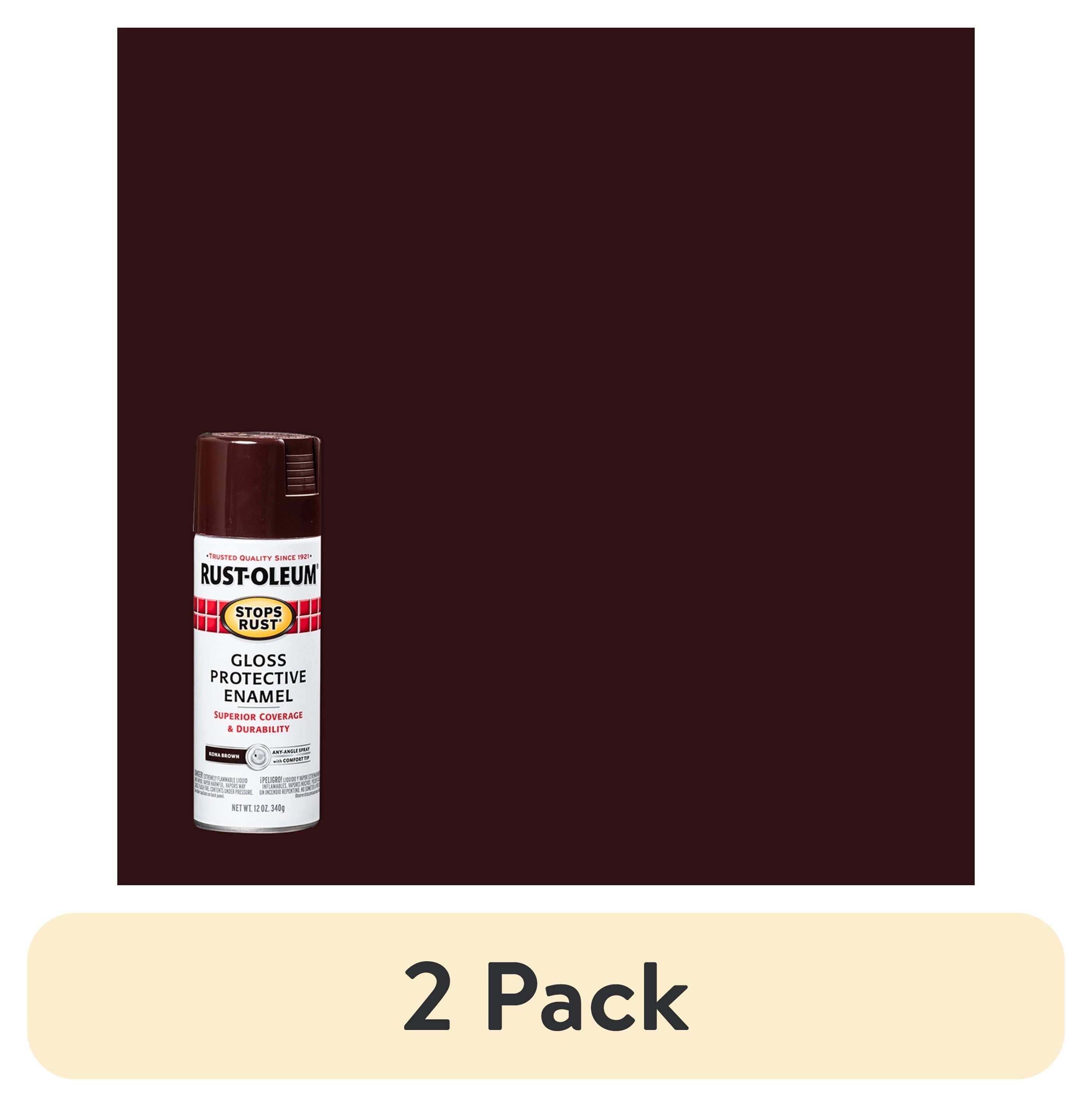 (2 pack) Kona Brown, Rust-Oleum Stops Rust Gloss Protective Enamel ...