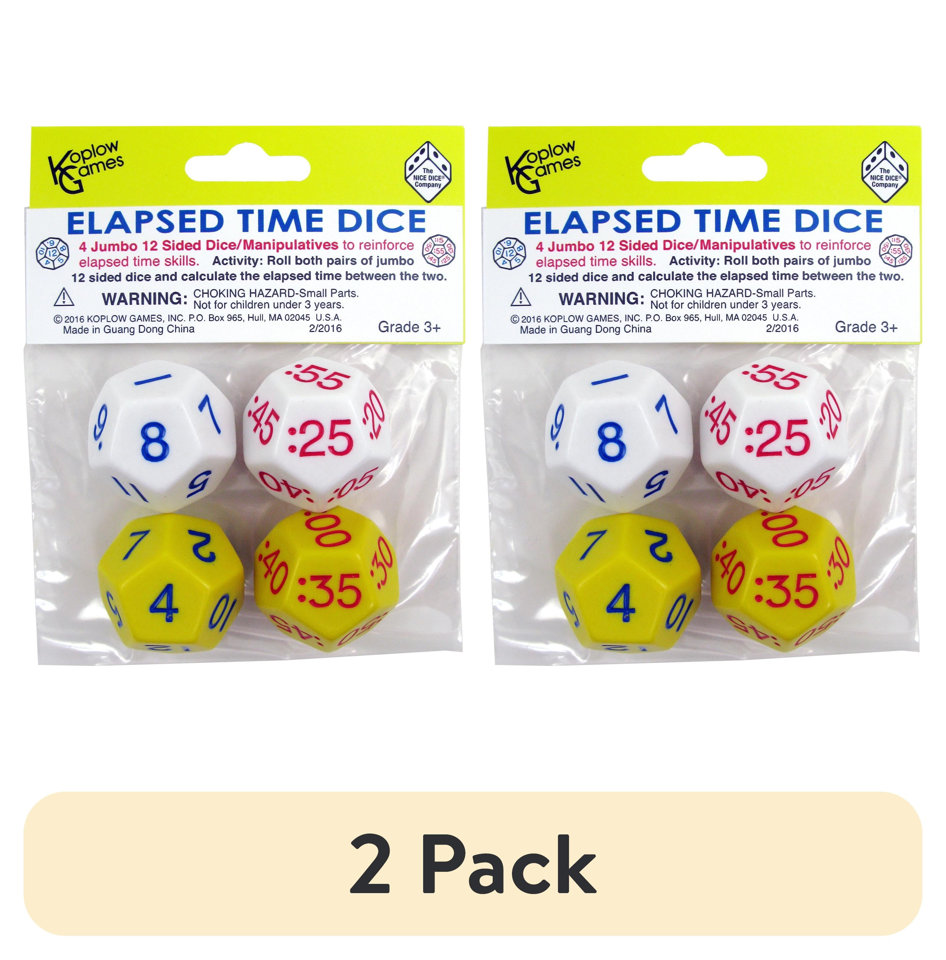 (2 pack) Koplow Games Elapsed Time Dice, 2 Pair - Walmart Business Supplies