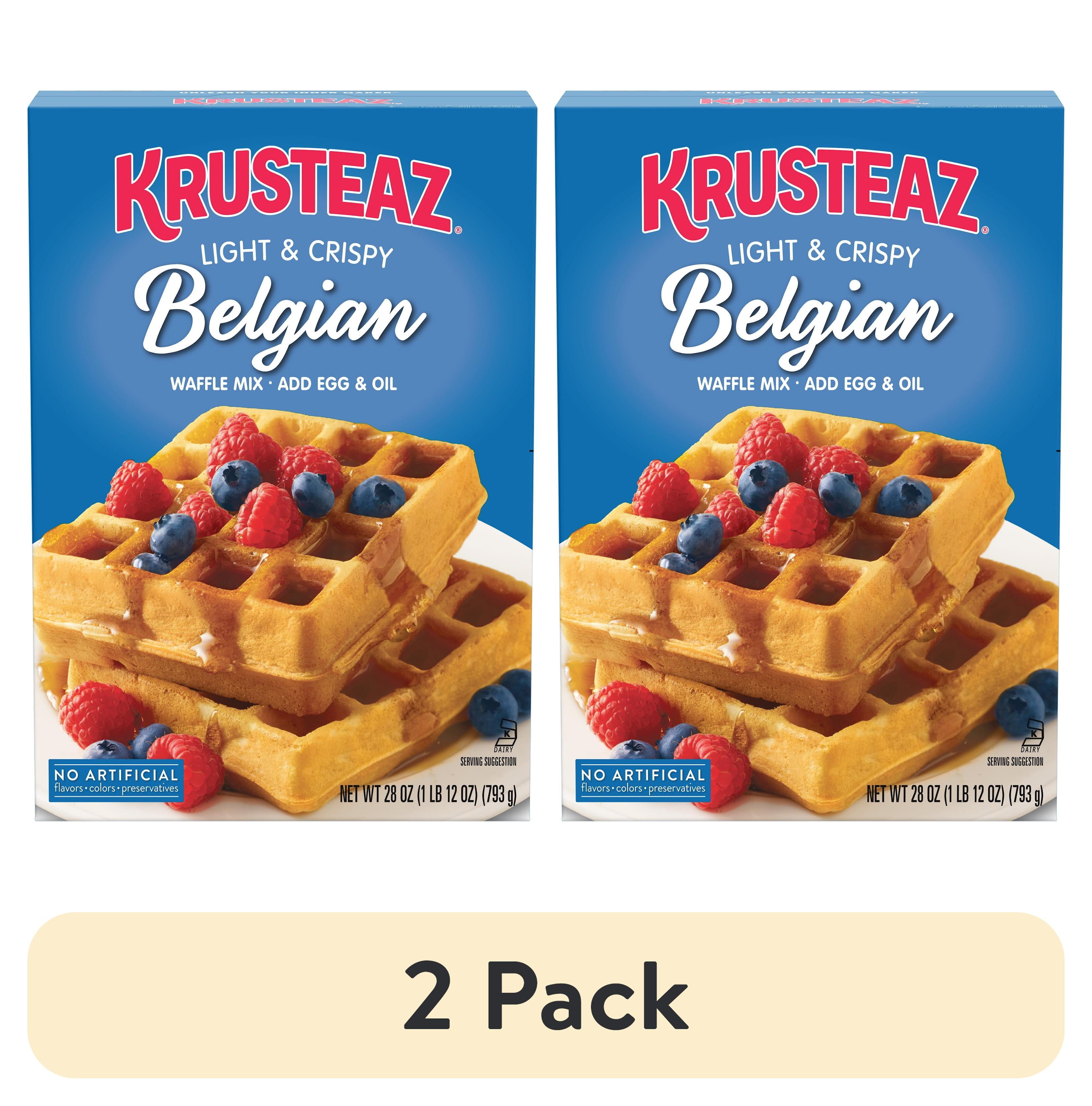 (2 pack) Krusteaz Light and Crispy Belgian Waffle Mix, Krusteaz Waffle ...