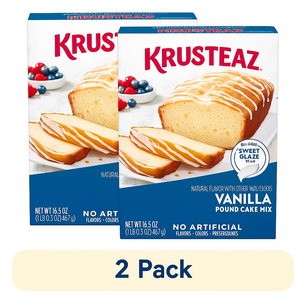 (2 pack) Krusteaz Classic Pound Cake Mix, Pound Cake Baking Mix with ...