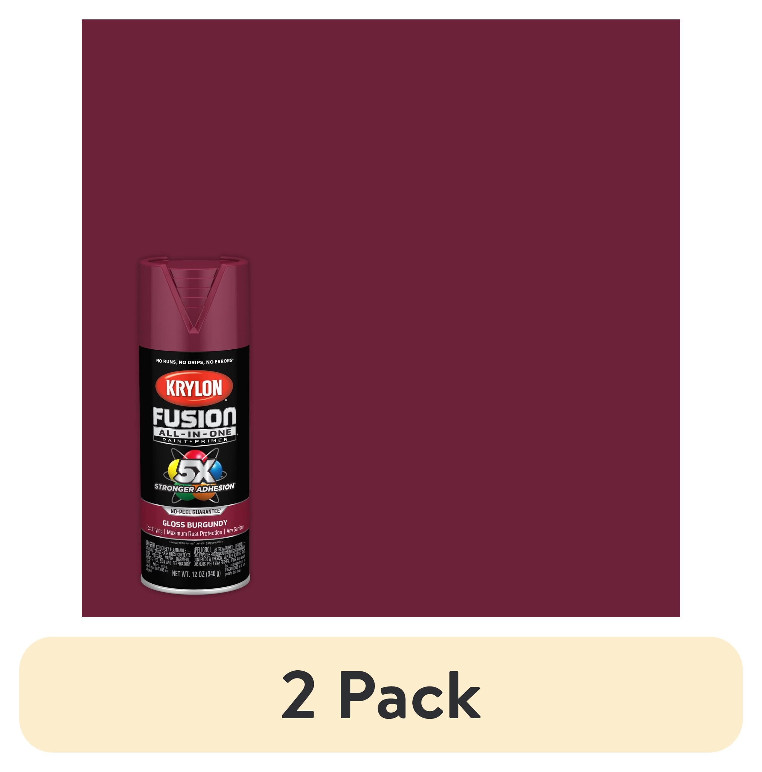 (2 pack) Krylon K02704007 Krylon Fusion All-In-One Burgundy Gloss 12 oz ...