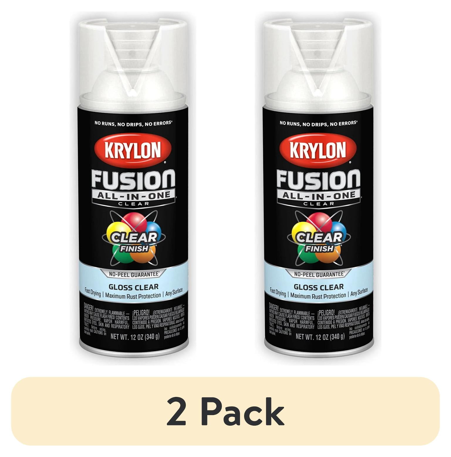 (2 pack) Krylon K02705007 Fusion All-In-One Clear, Gloss, Clear, 12 oz ...