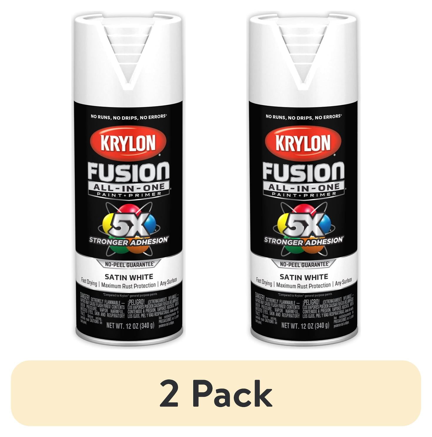 (2 pack) Krylon K02753007 Krylon Fusion All-In-One White Satin 12 oz ...