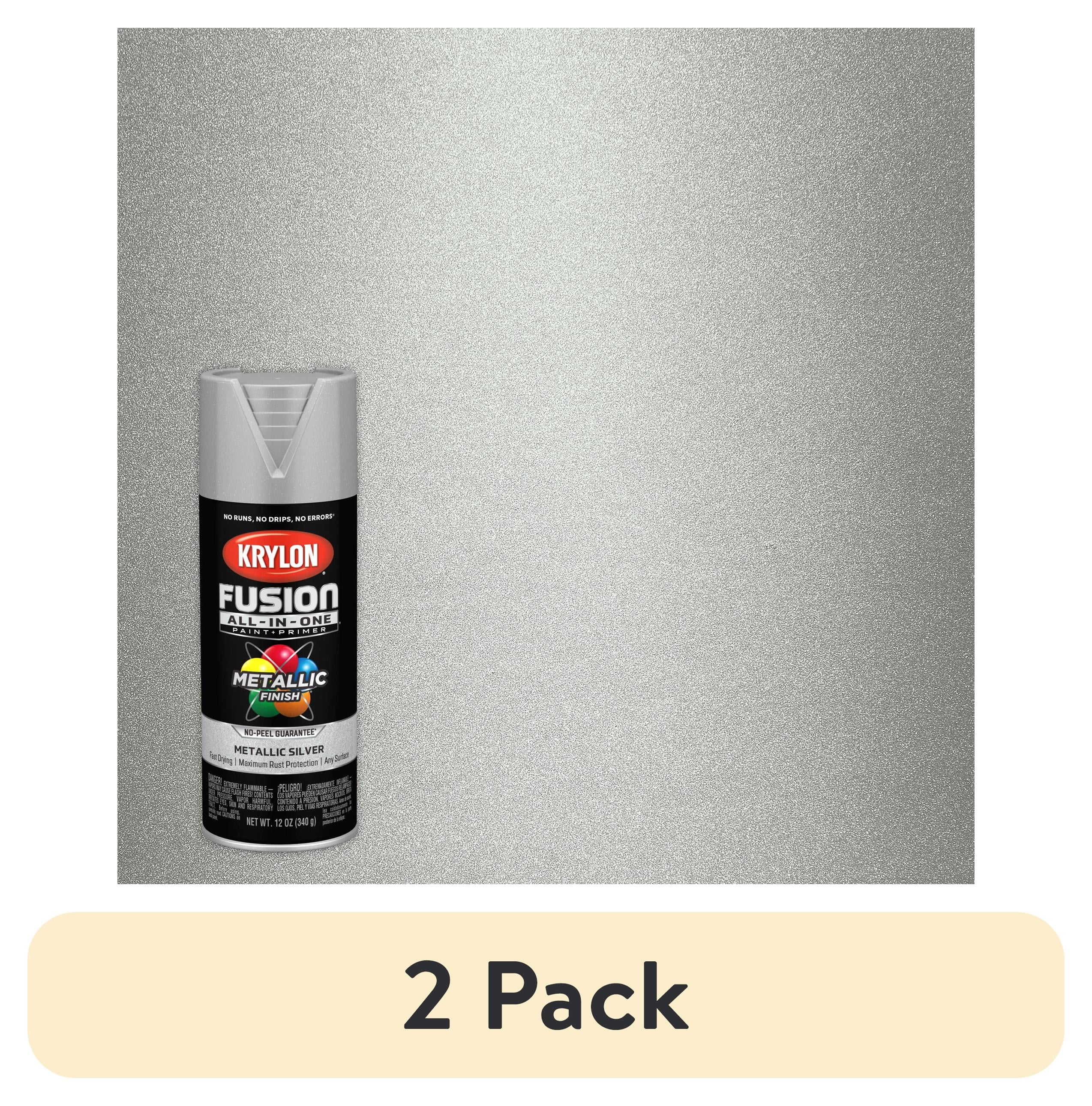(2 pack) Krylon K02773007 Krylon Fusion All-In-One Metallic Silver ...