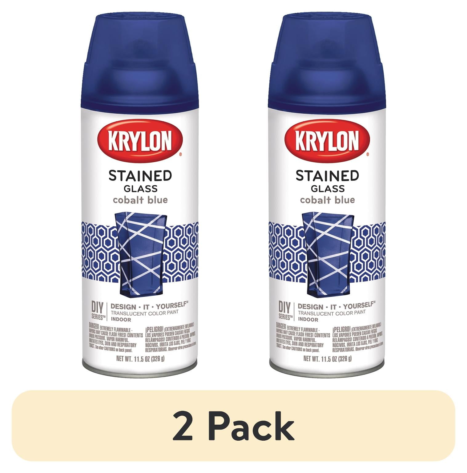 (2 pack) Krylon Stained Glass 11.5oz Cobalt Blue Paint - Walmart.com
