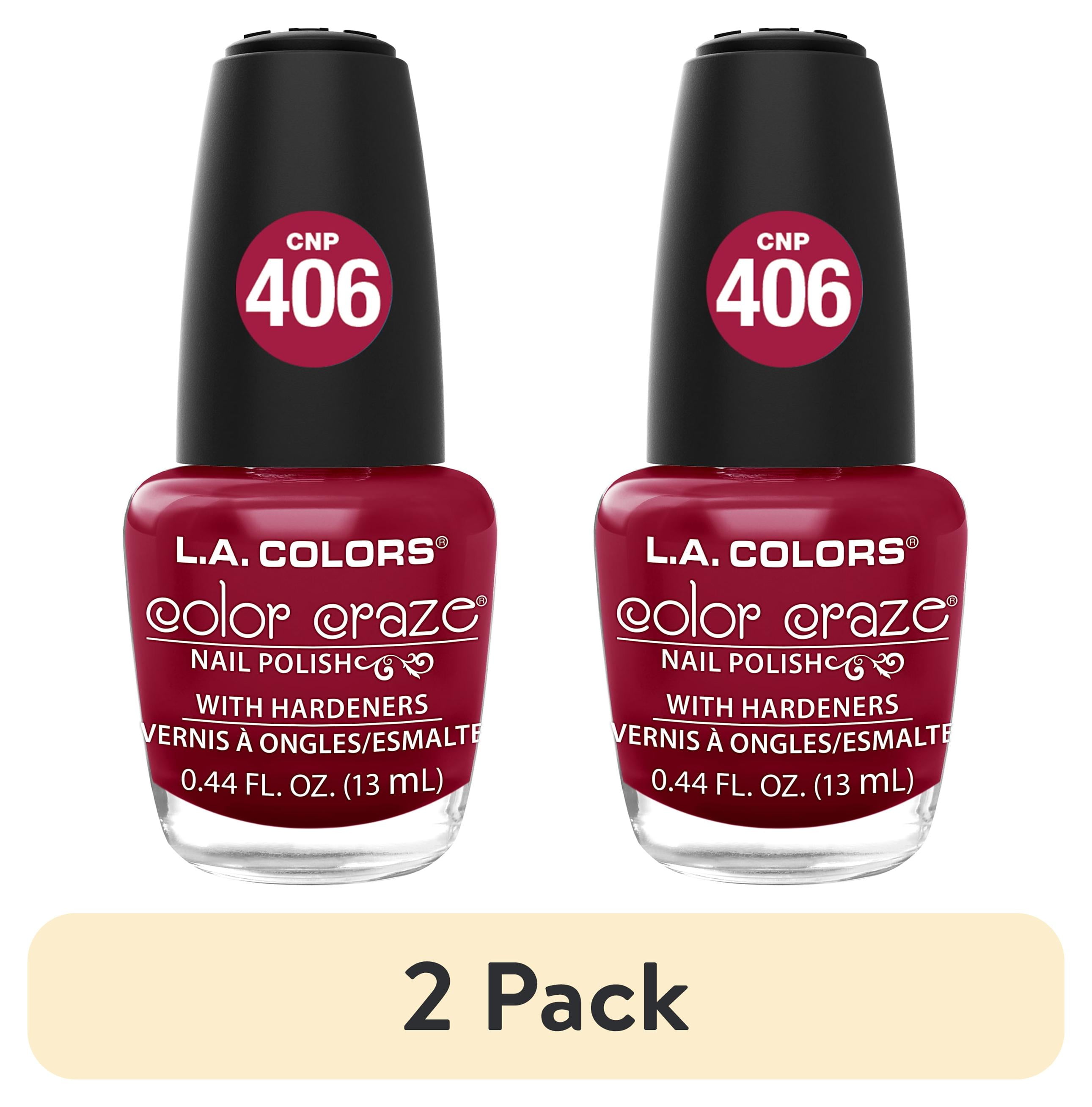 (2 pack) L.A. COLORS Color Craze Nail Polish, Hot Blooded, 0.44 fl oz ...
