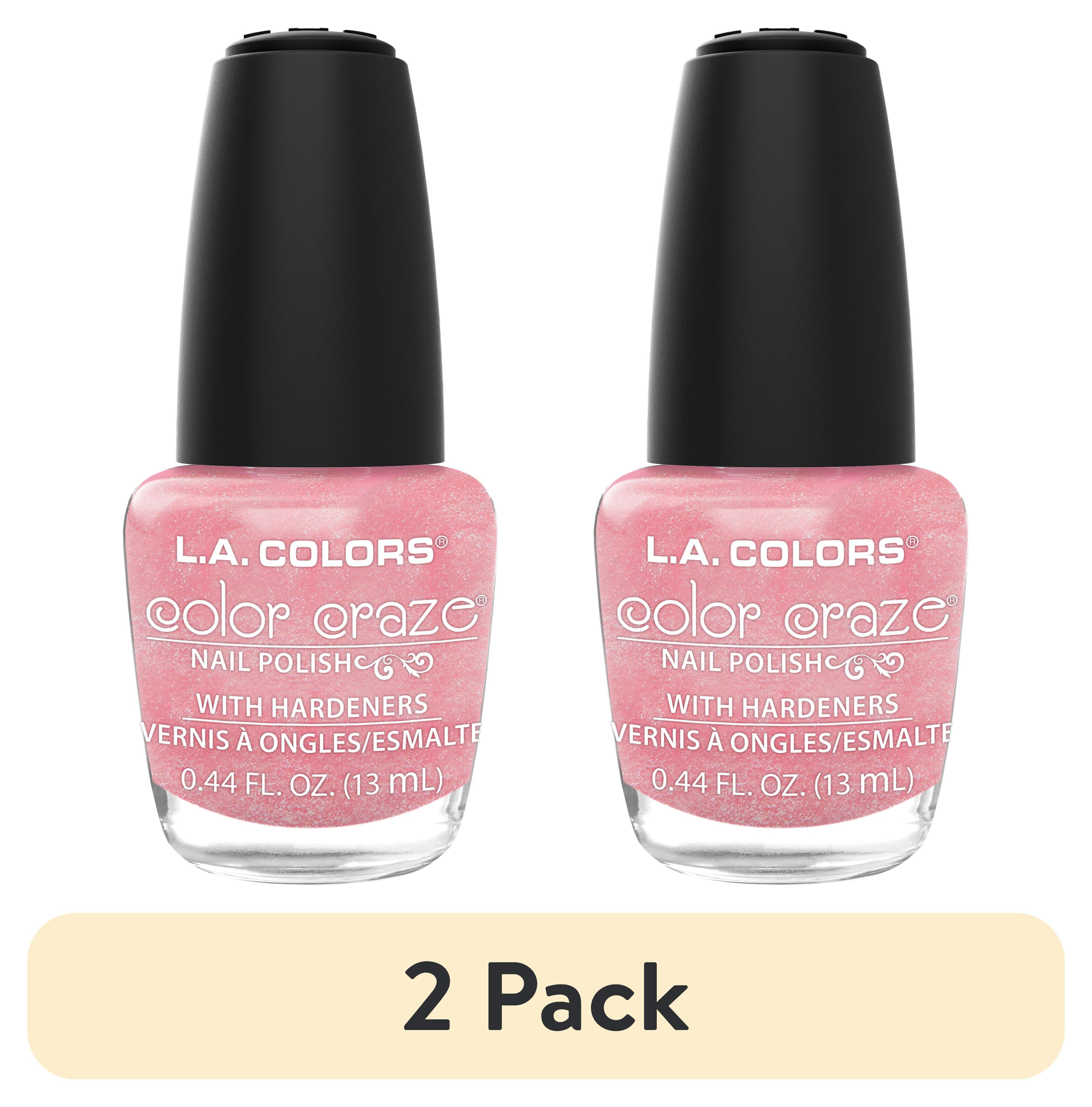 (2 pack) L.A. COLORS Color Craze Nail Polish, Pink Shimmer, 0.44 fl oz ...