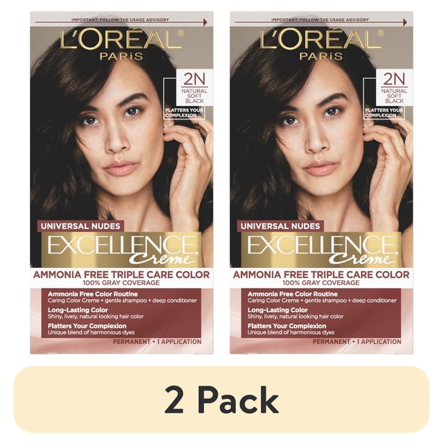 (2 pack) L'Oreal Paris Excellence Universal Nudes Permanent Hair Color ...