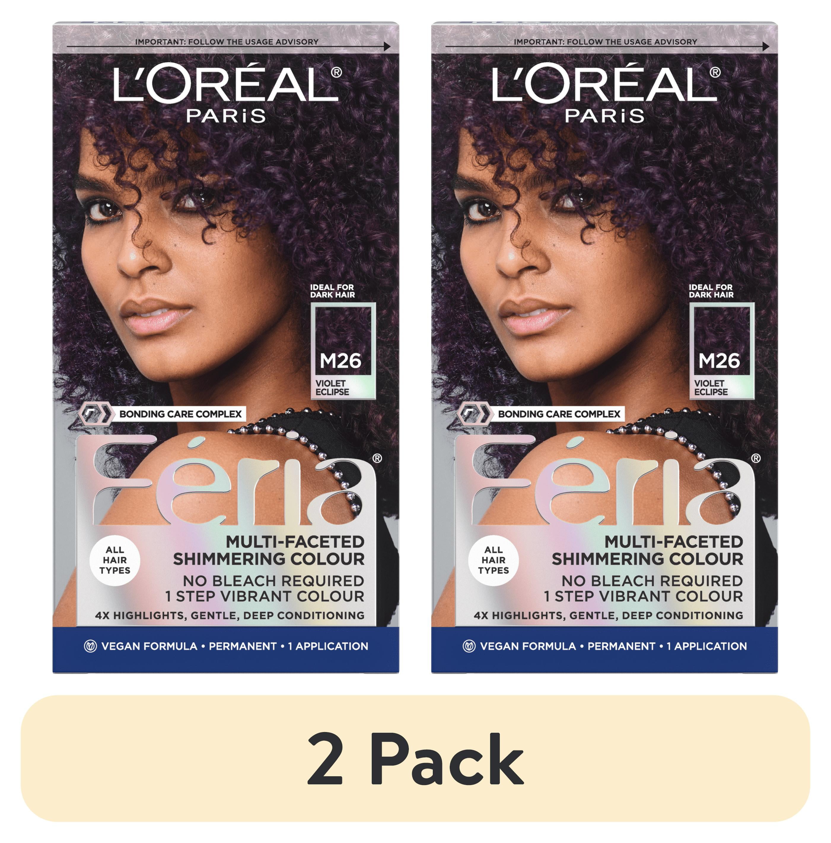 (2 pack) L'Oreal Paris Feria Hair Color, M26 Violet Eclipse, Stronger ...