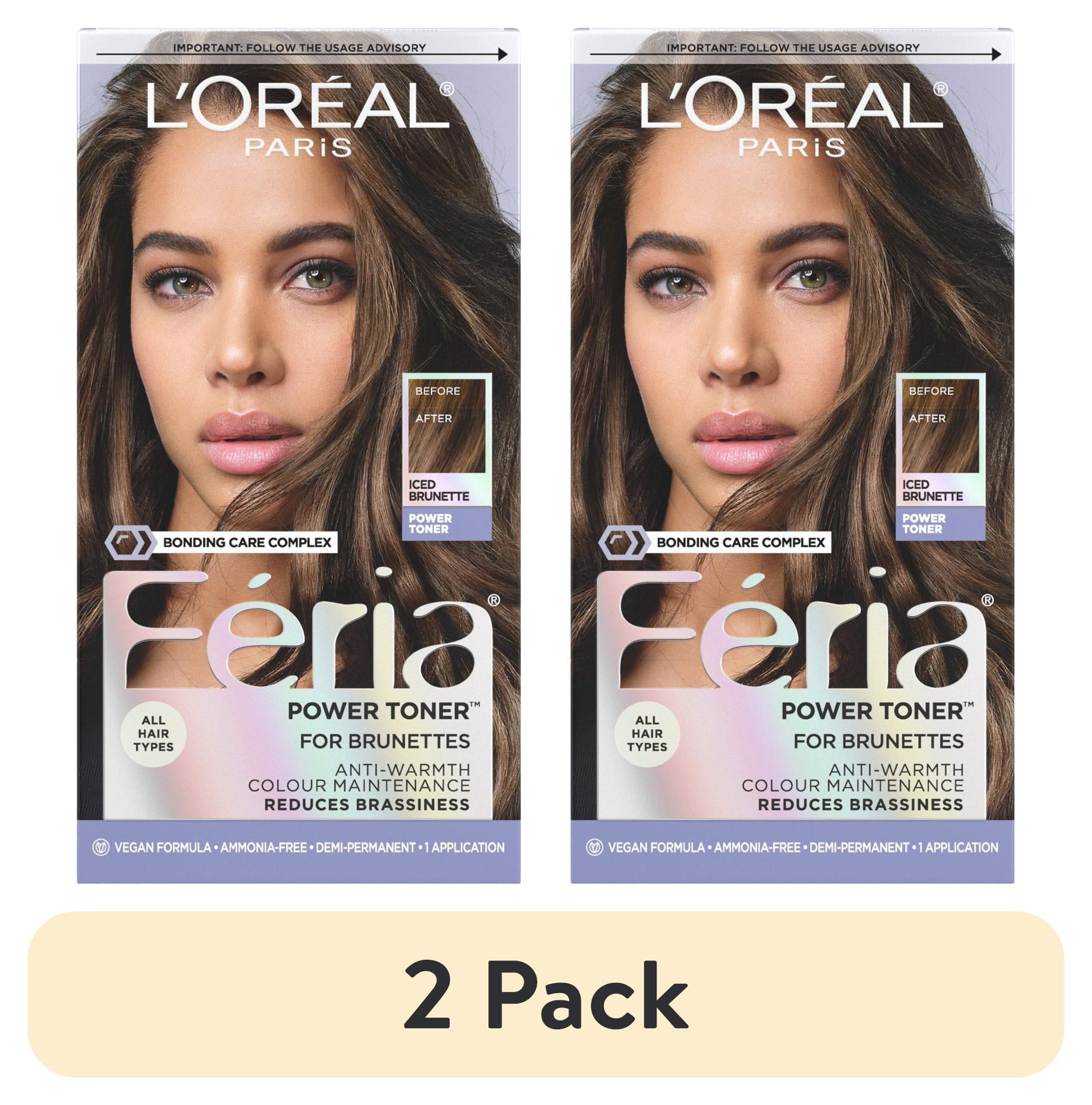 (2 pack) L'Oreal Paris Feria Toner, Anti-Brass Hair Color, Iced ...