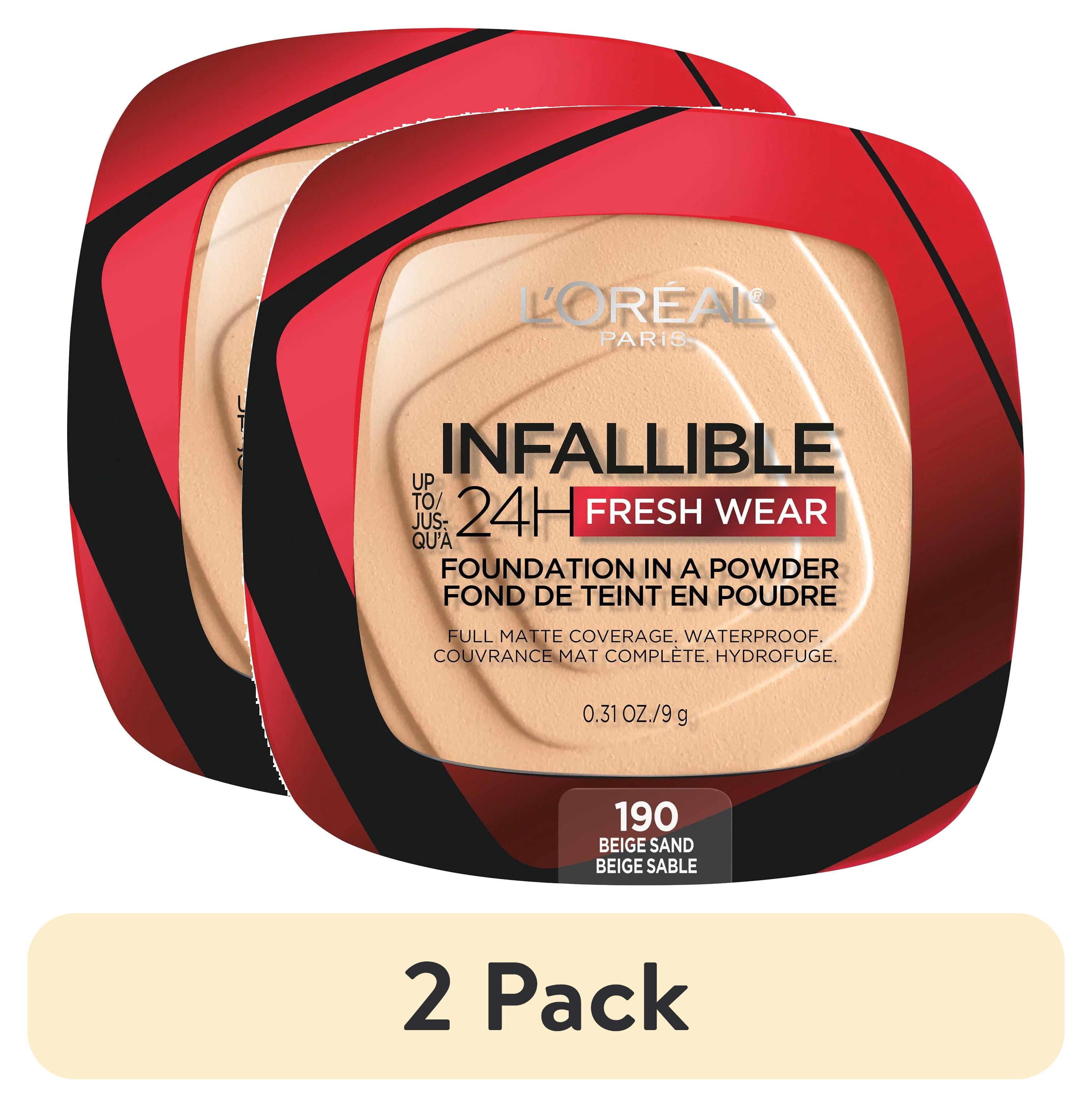(2 pack) L'Oreal Paris Infallible Pressed Powder, Beige Sand-190, 0.31 ...
