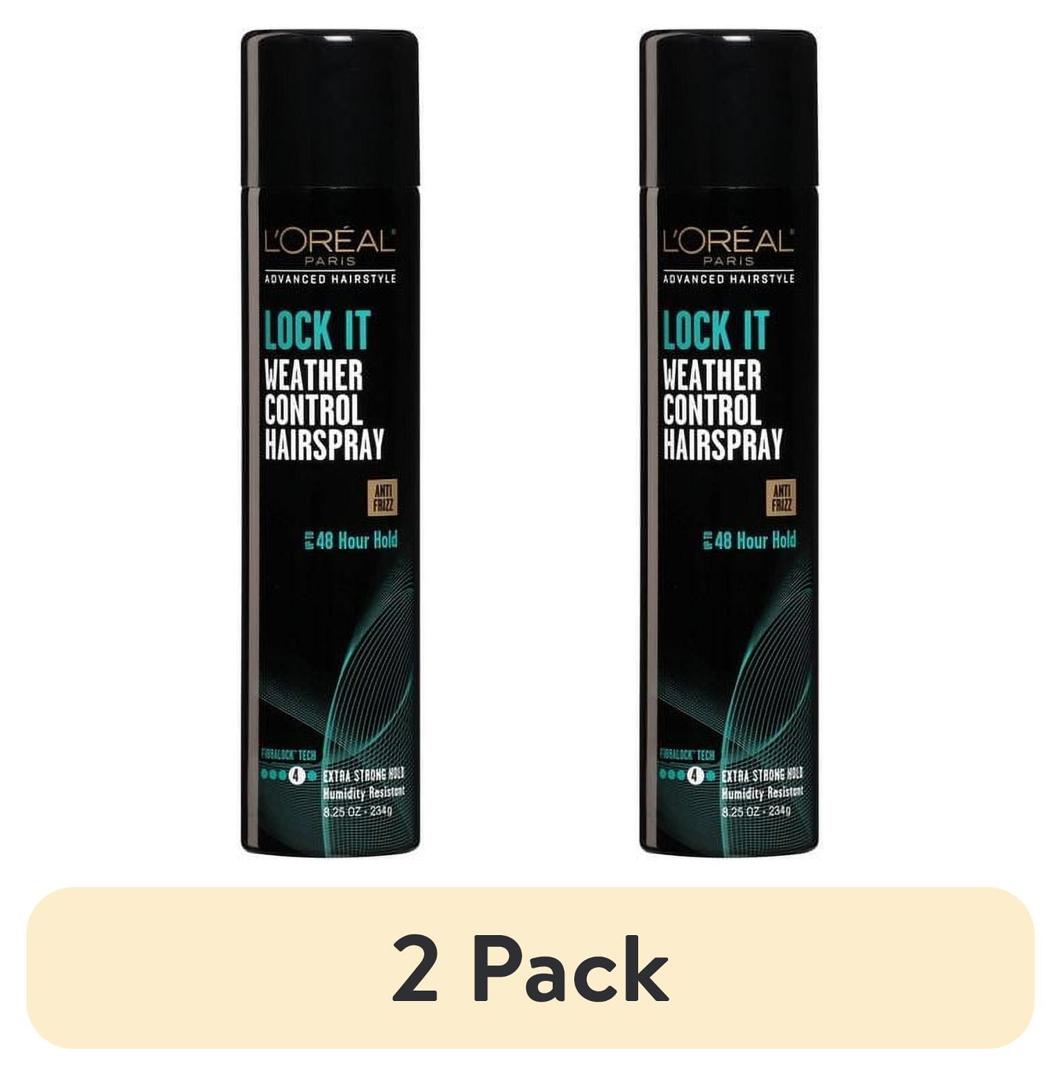 (2 pack) L'Oreal Paris LOCK IT Weather Frizz Control Hairspray, for ...