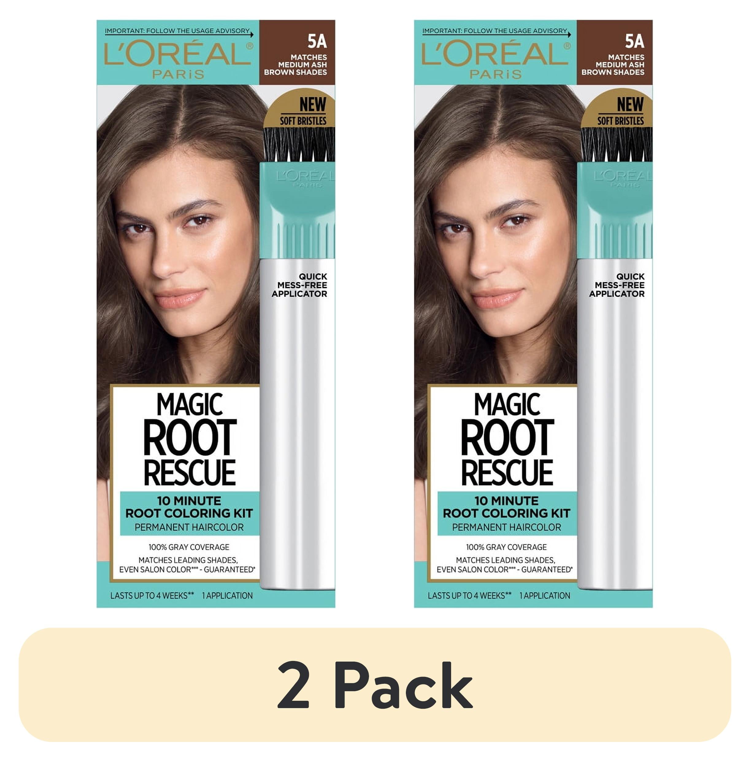 (2 pack) L'Oreal Paris Magic Root Rescue Permanent Hair Color, 5A ...