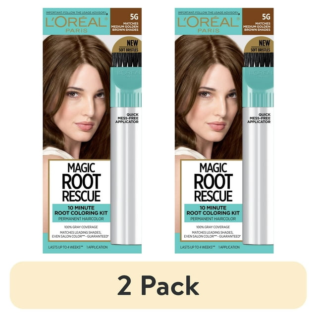 (2 pack) L'Oreal Paris Magic Root Rescue Permanent Hair Color, 5G ...