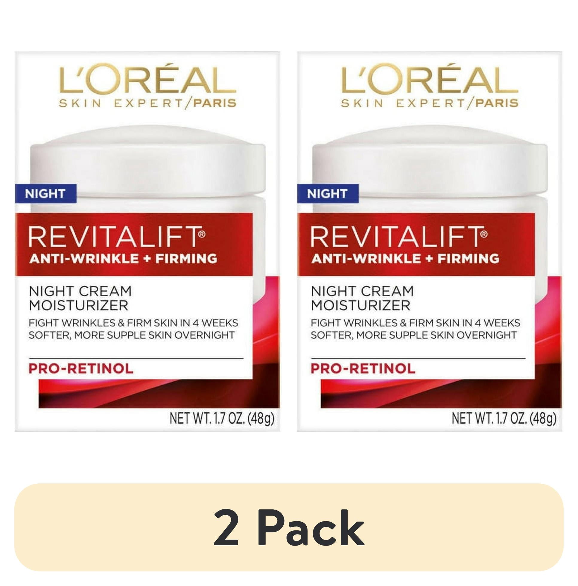 (2 pack) L'Oreal Paris, RevitaLift Anti-Wrinkle + Firming Night Cream ...