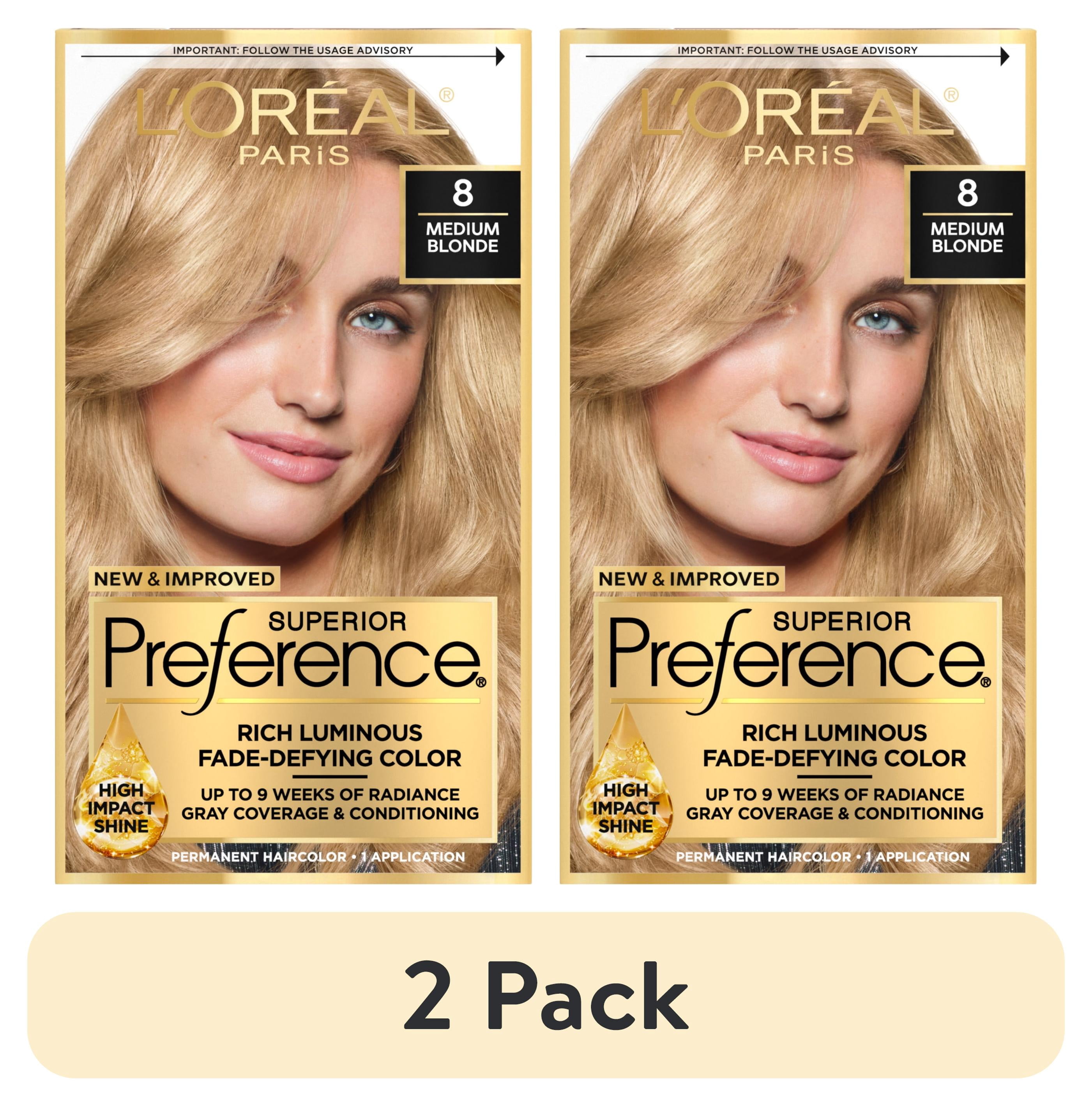 (2 pack) L'Oreal Paris Superior Preference Permanent Hair Color, 8 ...