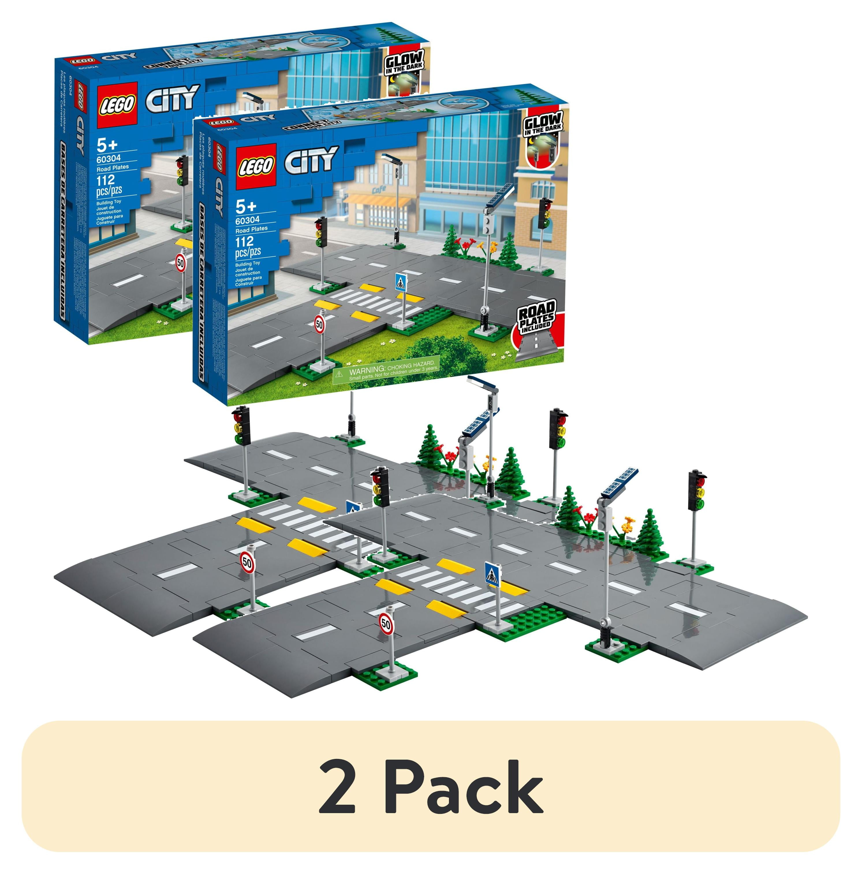 (2 pack) LEGO City Road Plates Building Toy Set, 60304 with Traffic ...