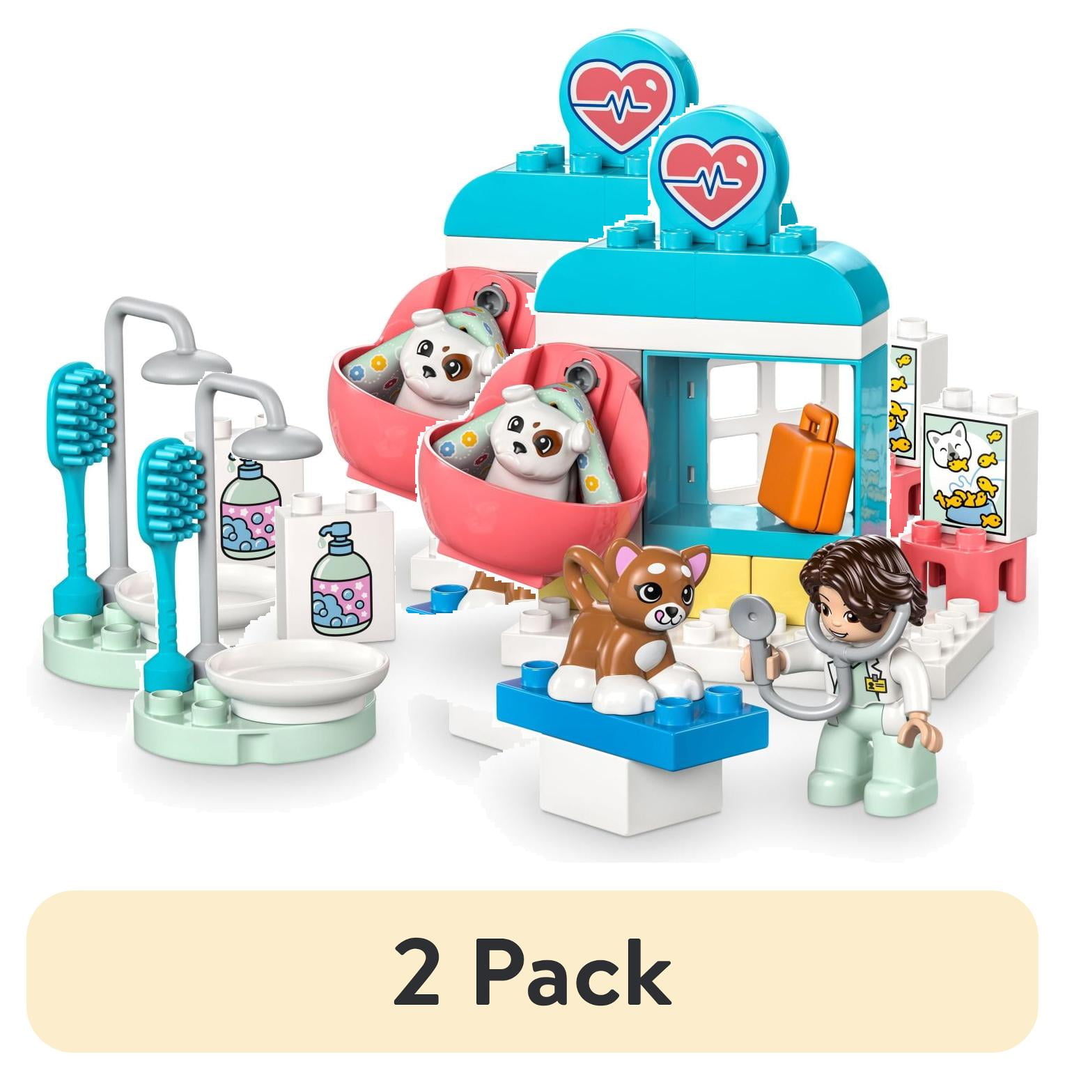 (2 pack) LEGO DUPLO Town Visit to the Vet Clinic Pet-Care Role-Play Toy ...