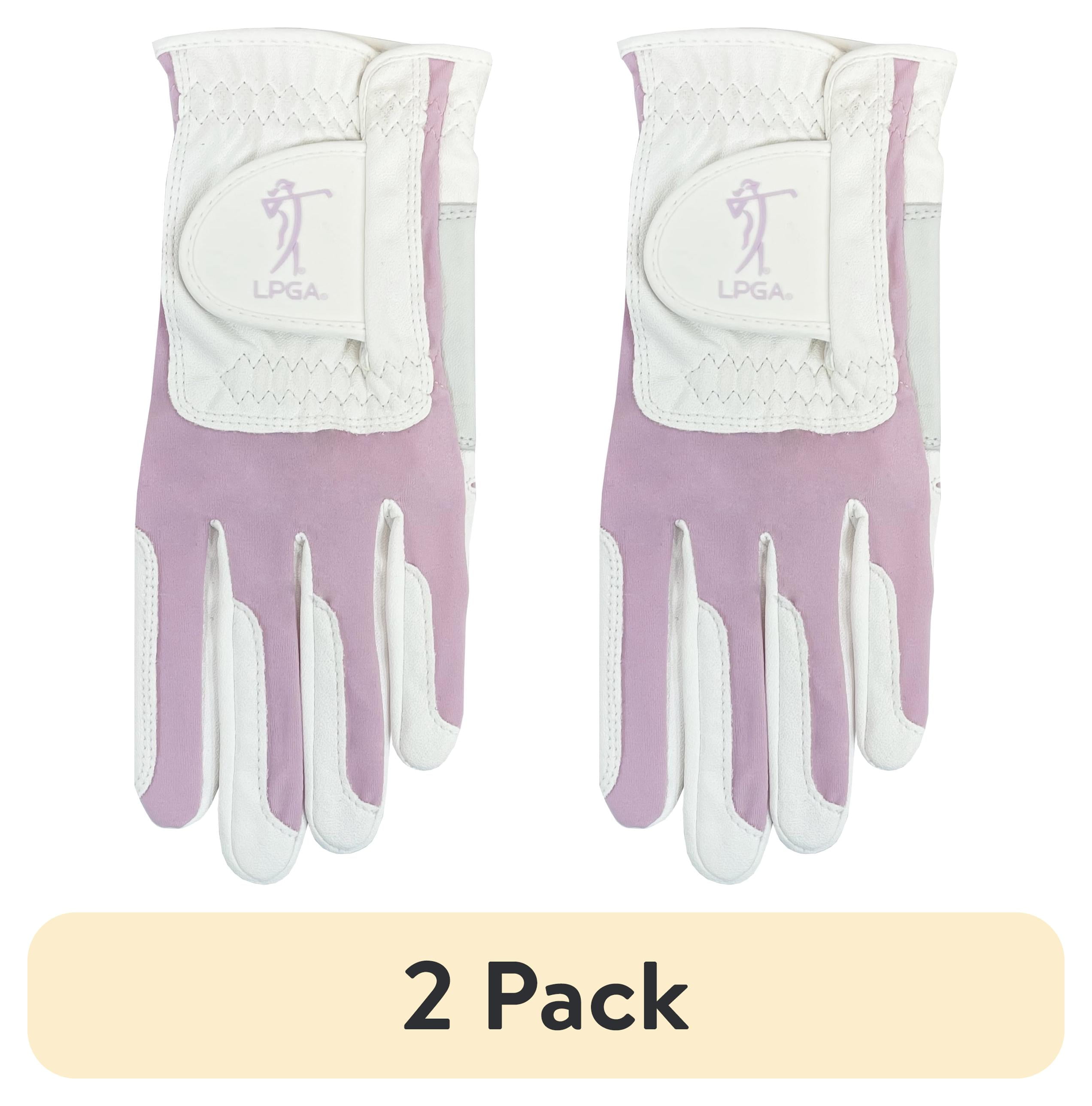 (2 pack) LPGA Womens Lavender Left Hand Golf Glove for Right-Handed ...