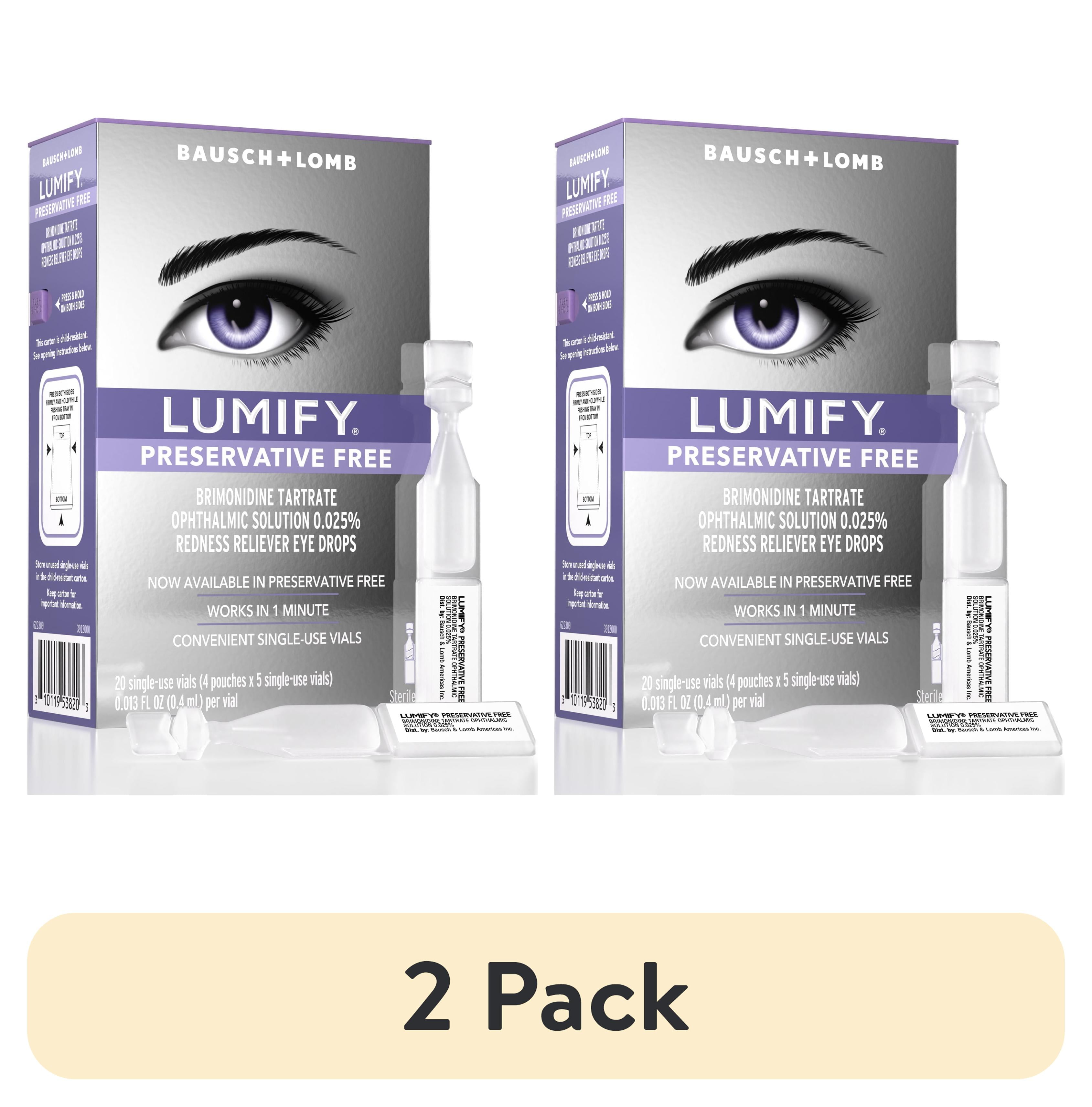 (2 pack) LUMIFY Preservative Free Redness Reliever Eye Drops, For ...