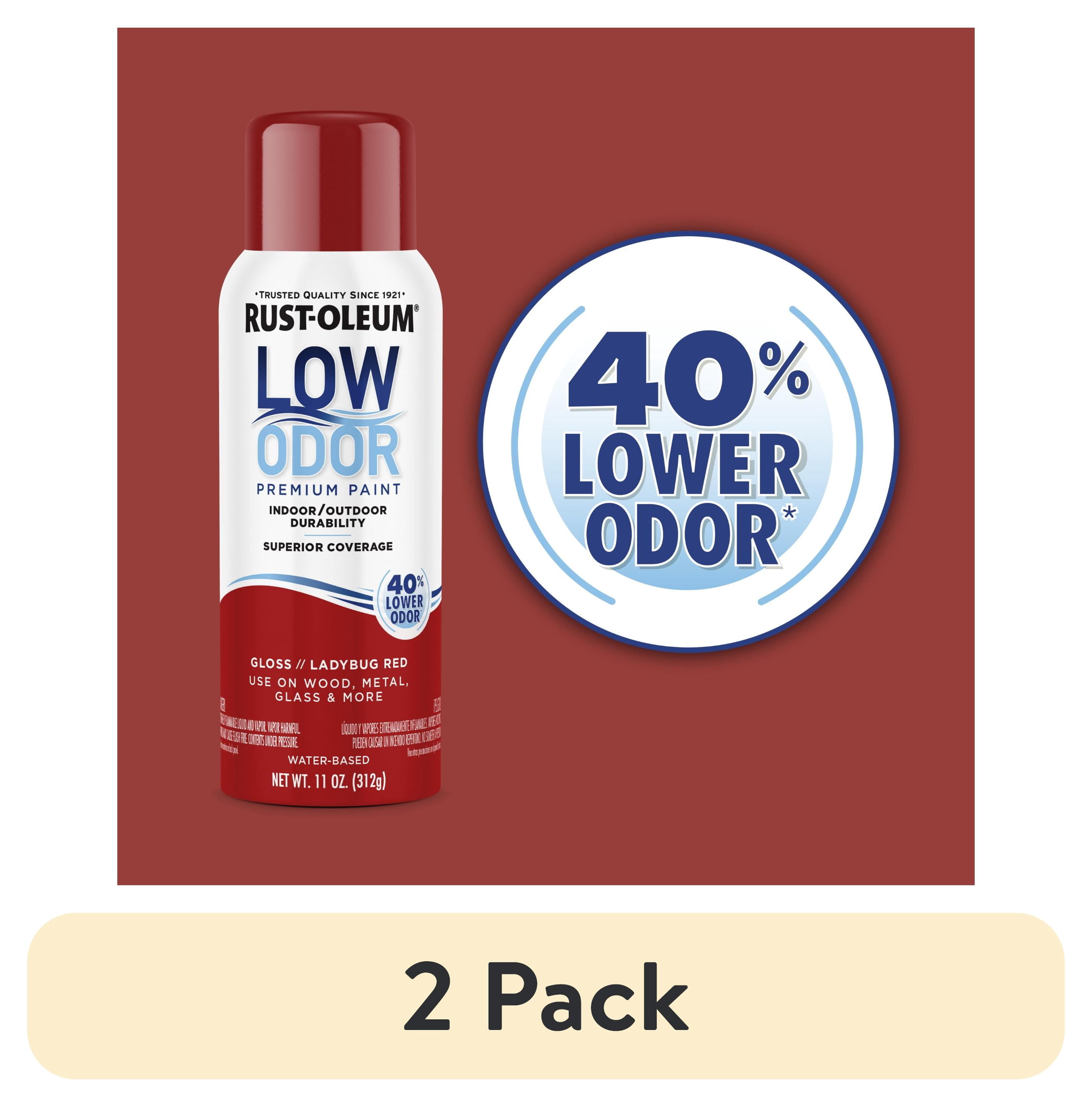(2 pack) Ladybug Red, Rust-Oleum Low Odor Premium Gloss Spray Paint- 11 ...