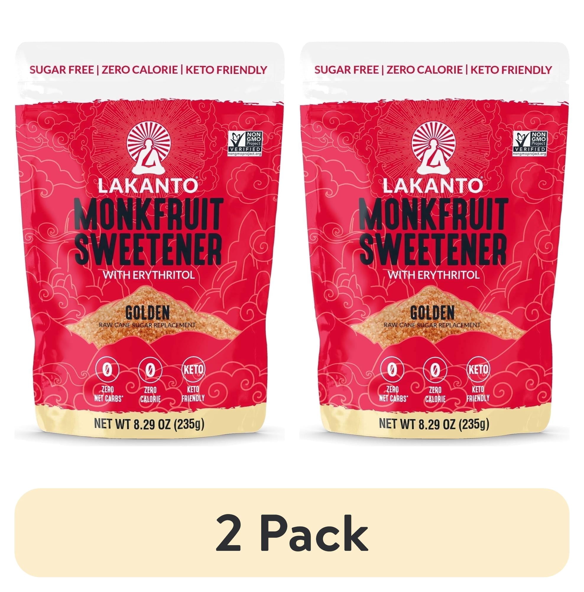 (2 pack) Lakanto Golden Monk Fruit Sweetener - Raw Cane Sugar ...