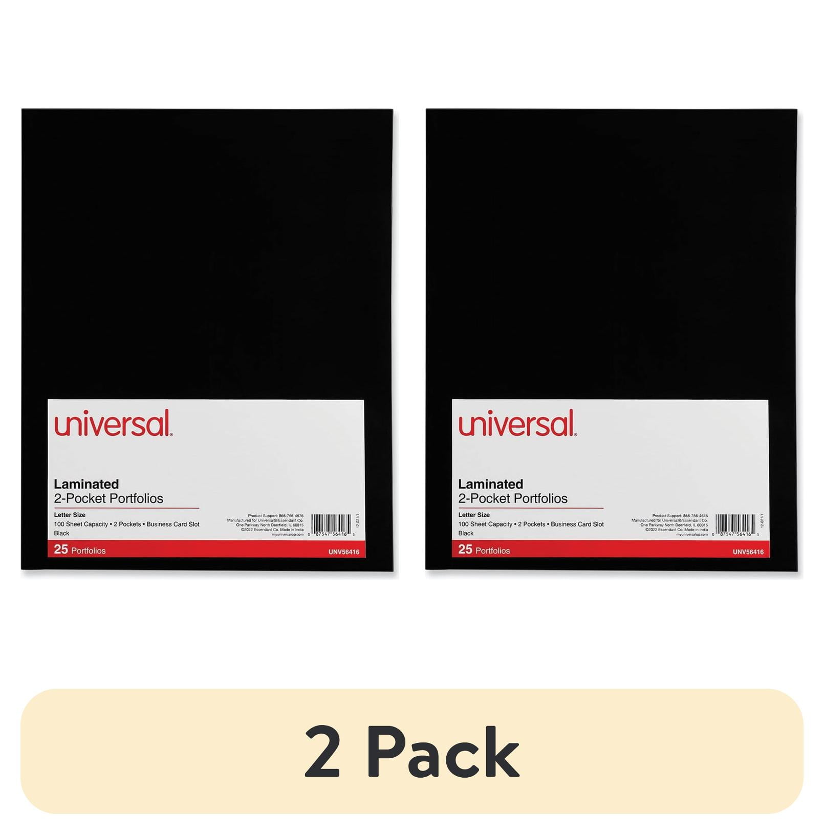 (2 pack) Laminated Two-Pocket Folder, Cardboard Paper, Black, 11 X 8 1/ ...