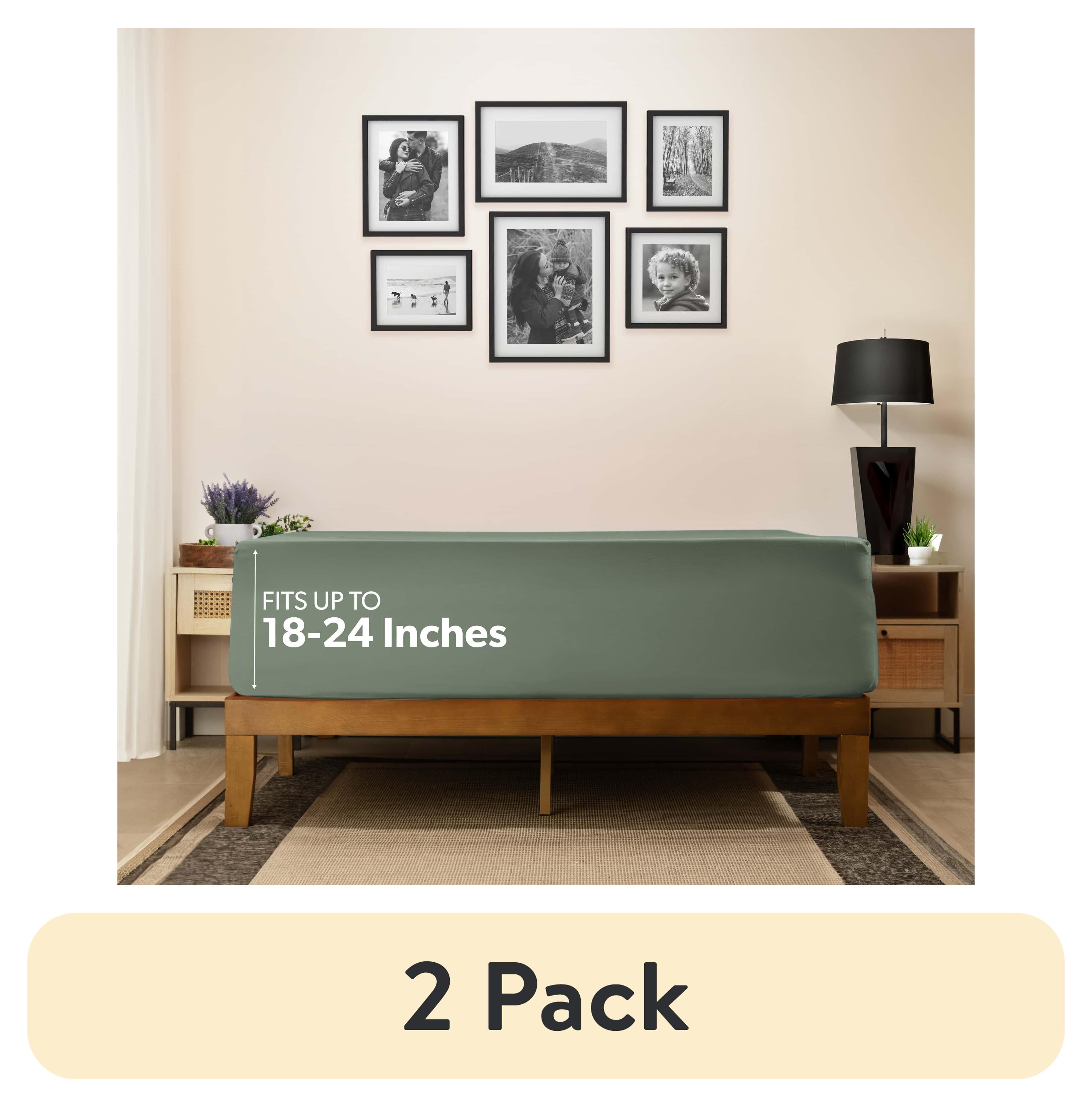 (2 pack) LammaLoe Extra Deep Pocket Full Size Fitted Sheet Only, Fits ...