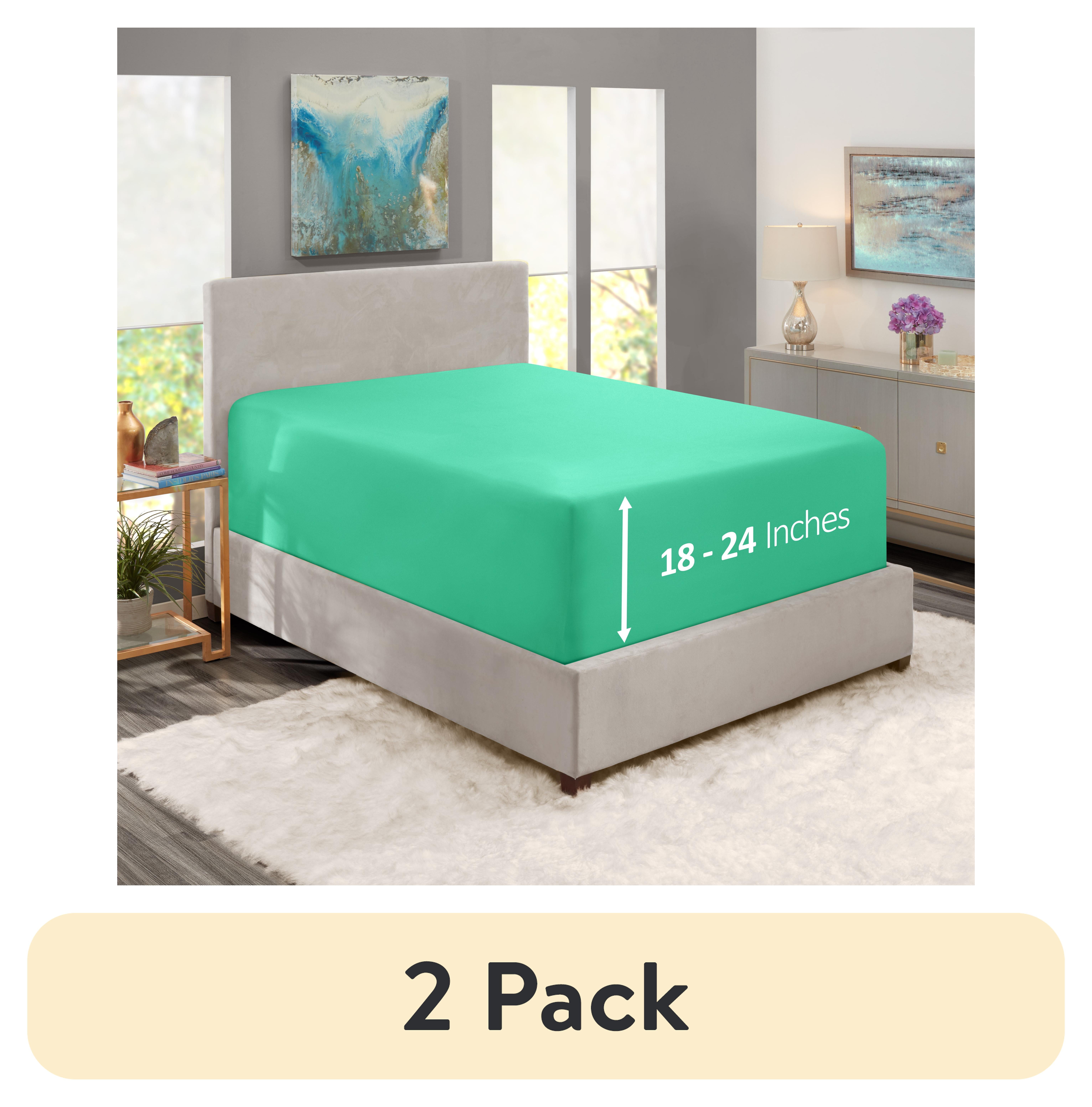 (2 pack) LammaLoe Extra Deep Pocket King Fitted Sheet Only, Fits 18" to ...