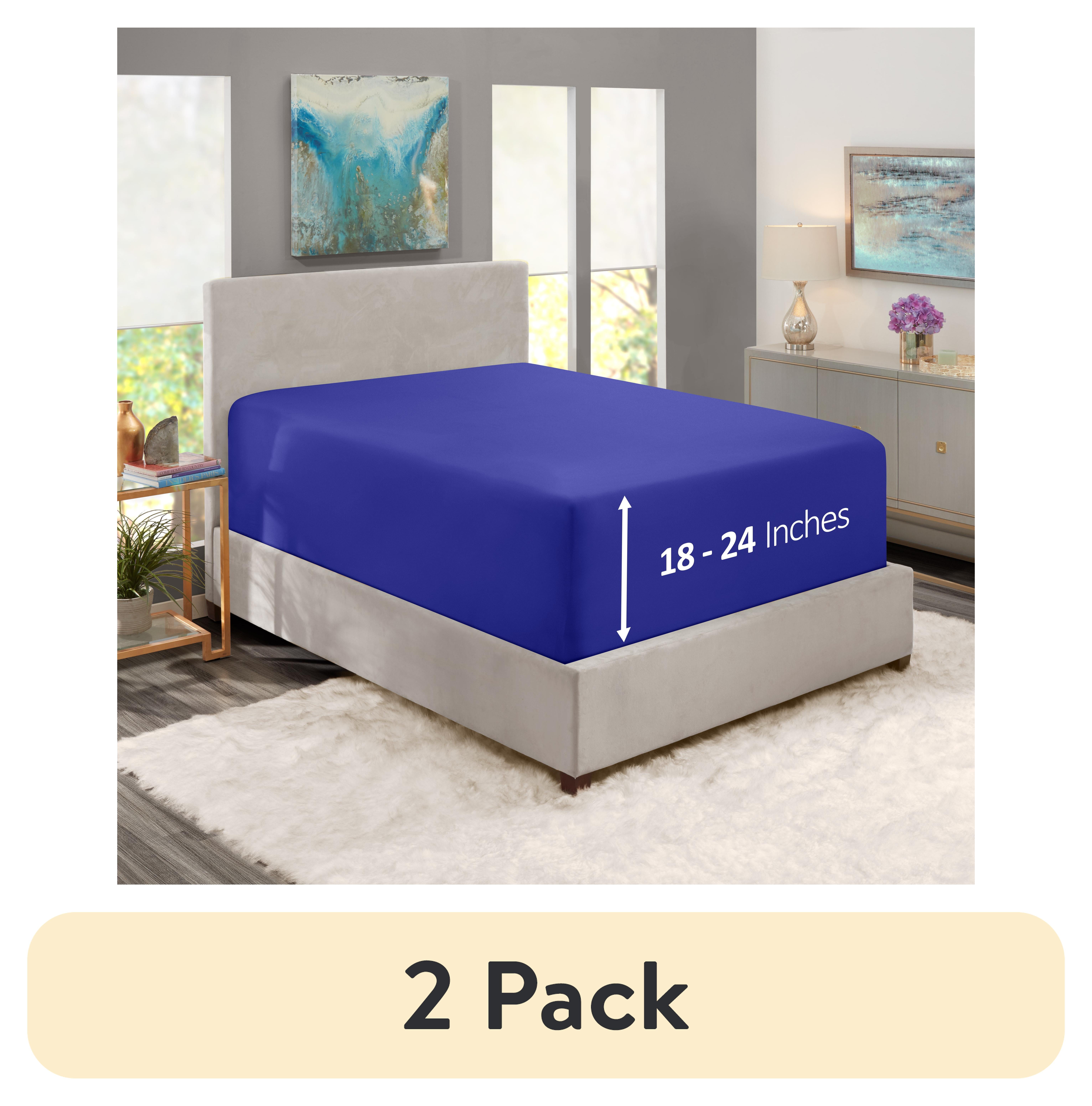 (2 pack) LammaLoe Extra Deep Pocket Fitted Sheet Fits 18 to 24 inches ...