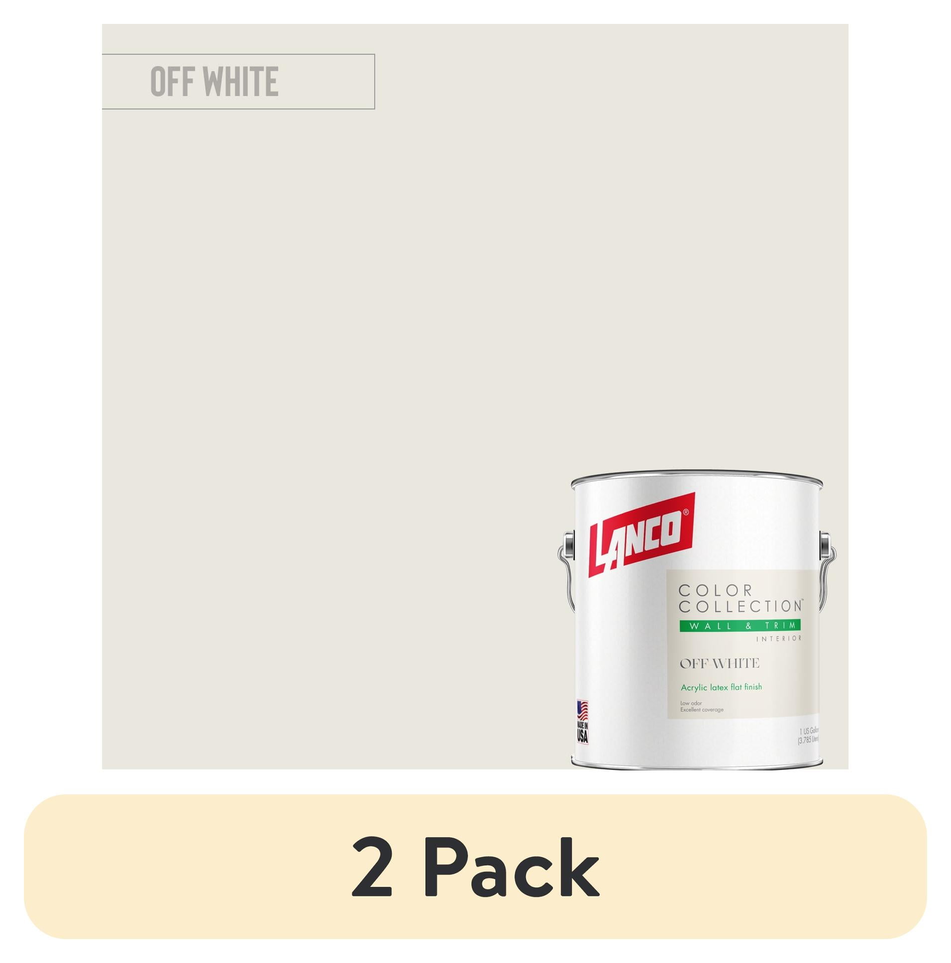(2 pack) Lanco Color Collection Flat Interior Wall & Trim Paint, Off ...